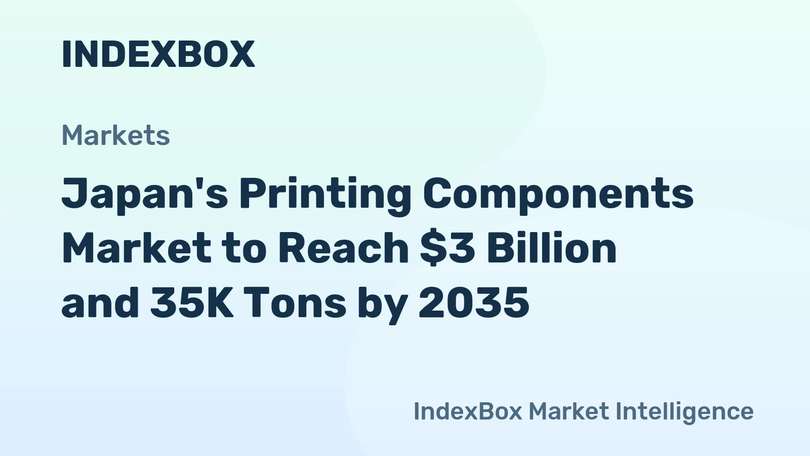 Japan's Printing Components Market to Reach $3 Billion and 35K Tons by 2035