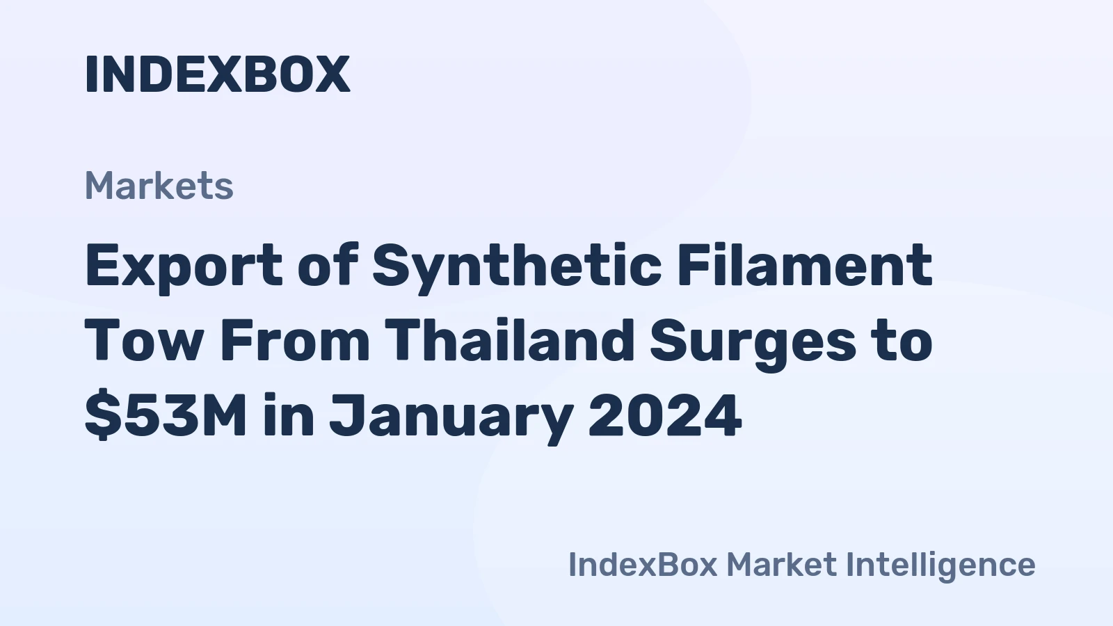 Export of Synthetic Filament Tow From Thailand Surges to $53M in January 2024