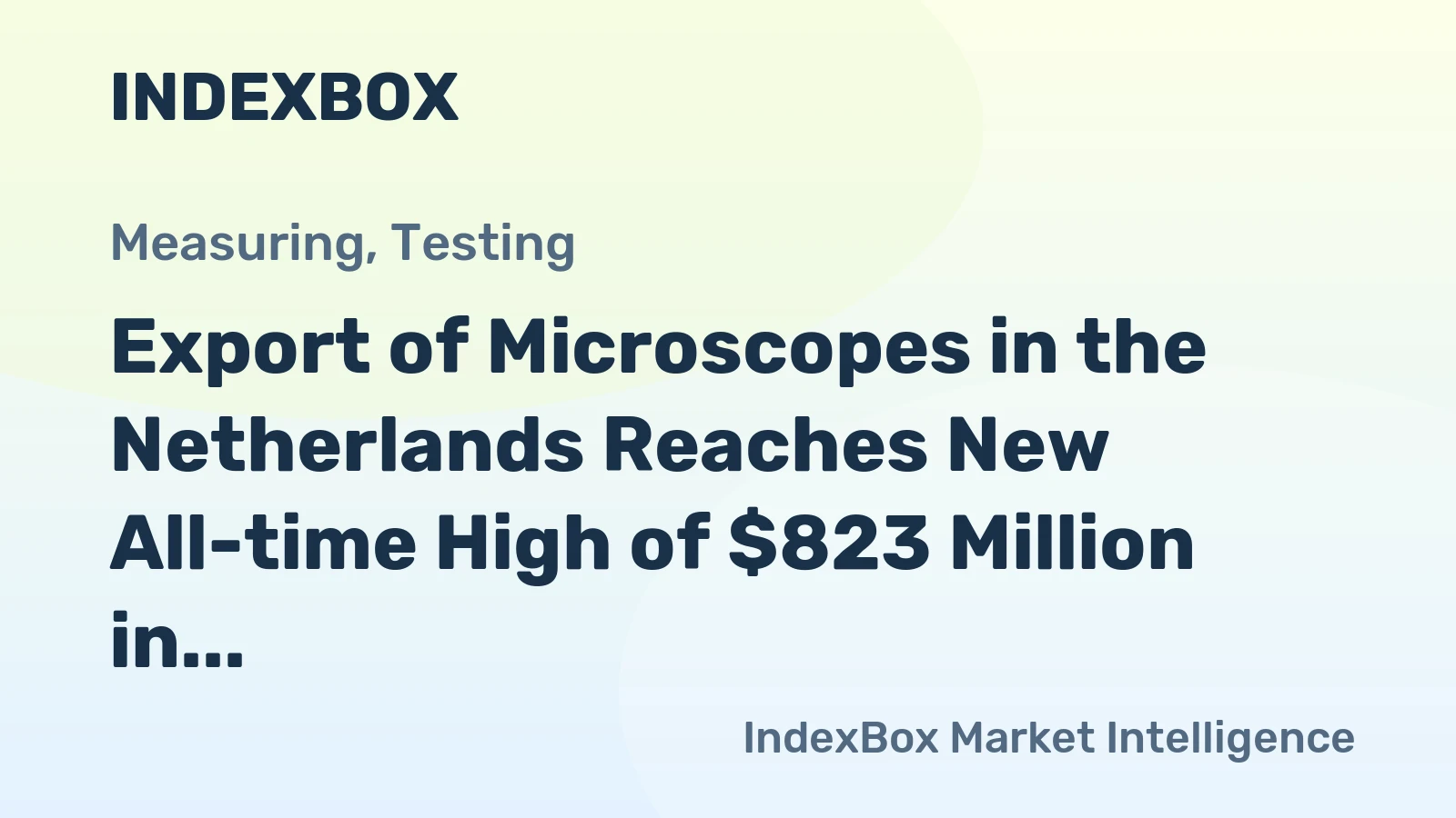 Export of Microscopes in the Netherlands Reaches New All-time High of $823 Million in 2023, Increasing by 30%