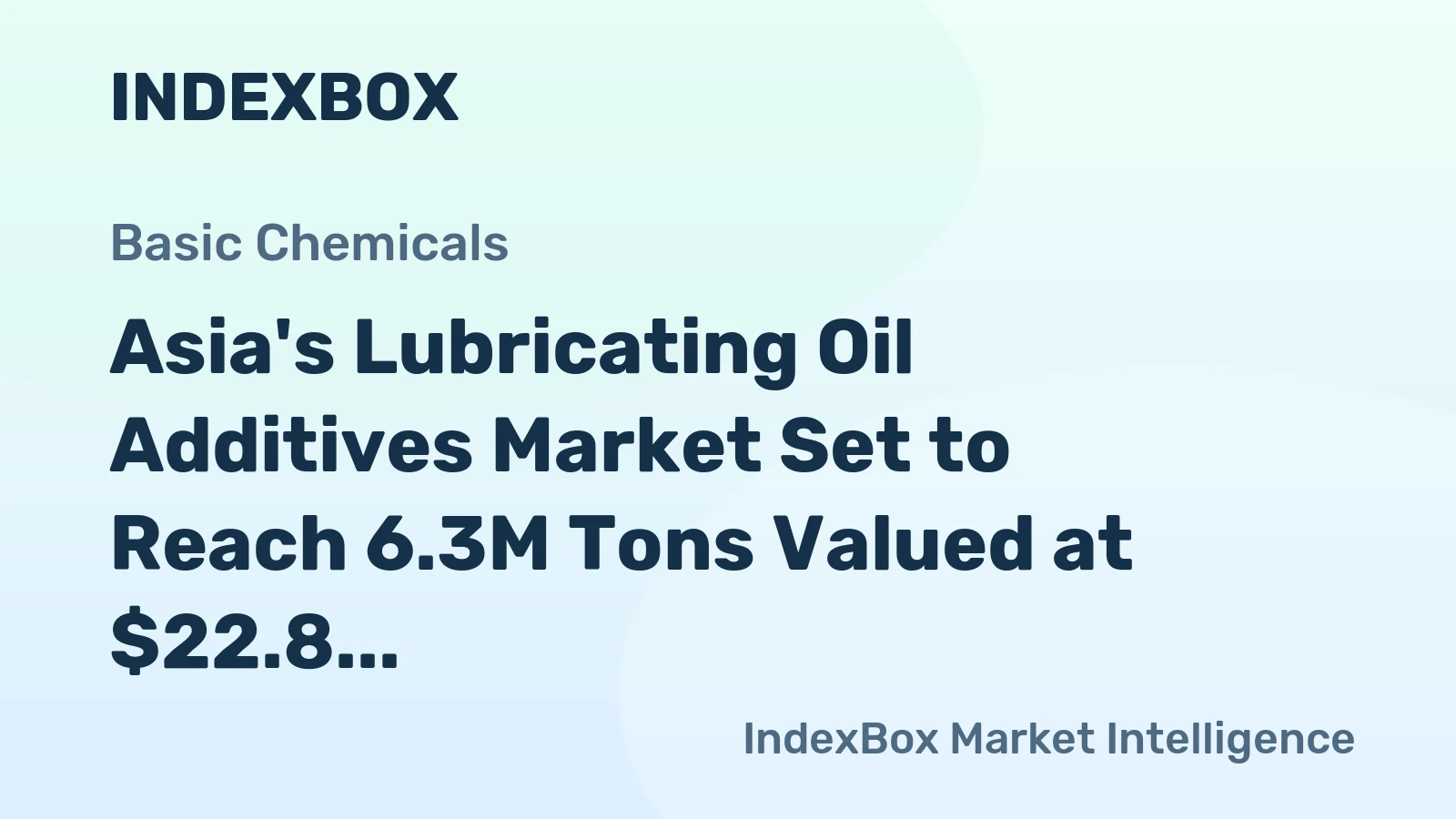 Asia's Lubricating Oil Additives Market Set to Reach 6.3M Tons Valued at $22.8 Billion by 2035