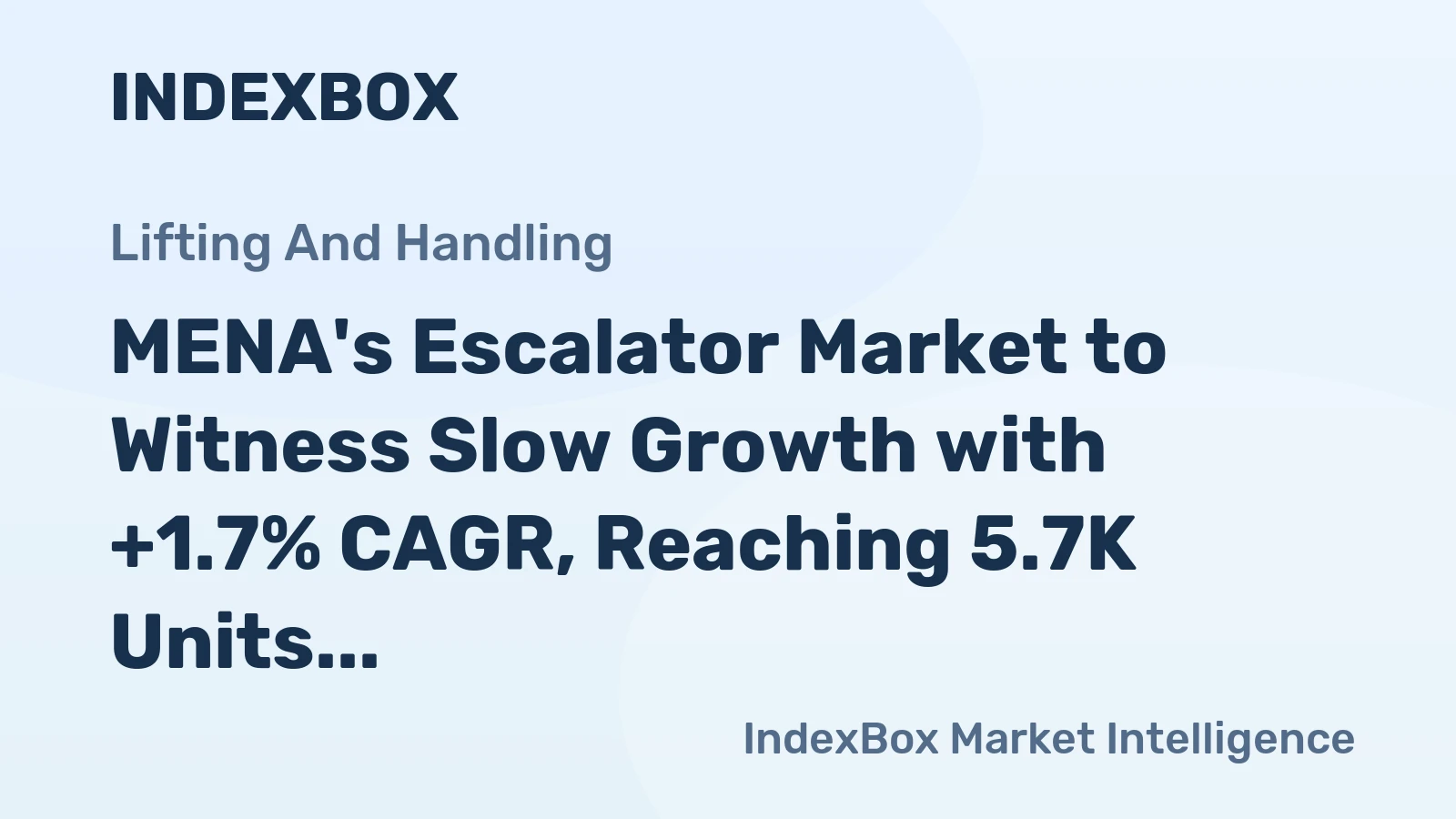 MENA's Escalator Market to Witness Slow Growth with +1.7% CAGR, Reaching 5.7K Units by 2035
