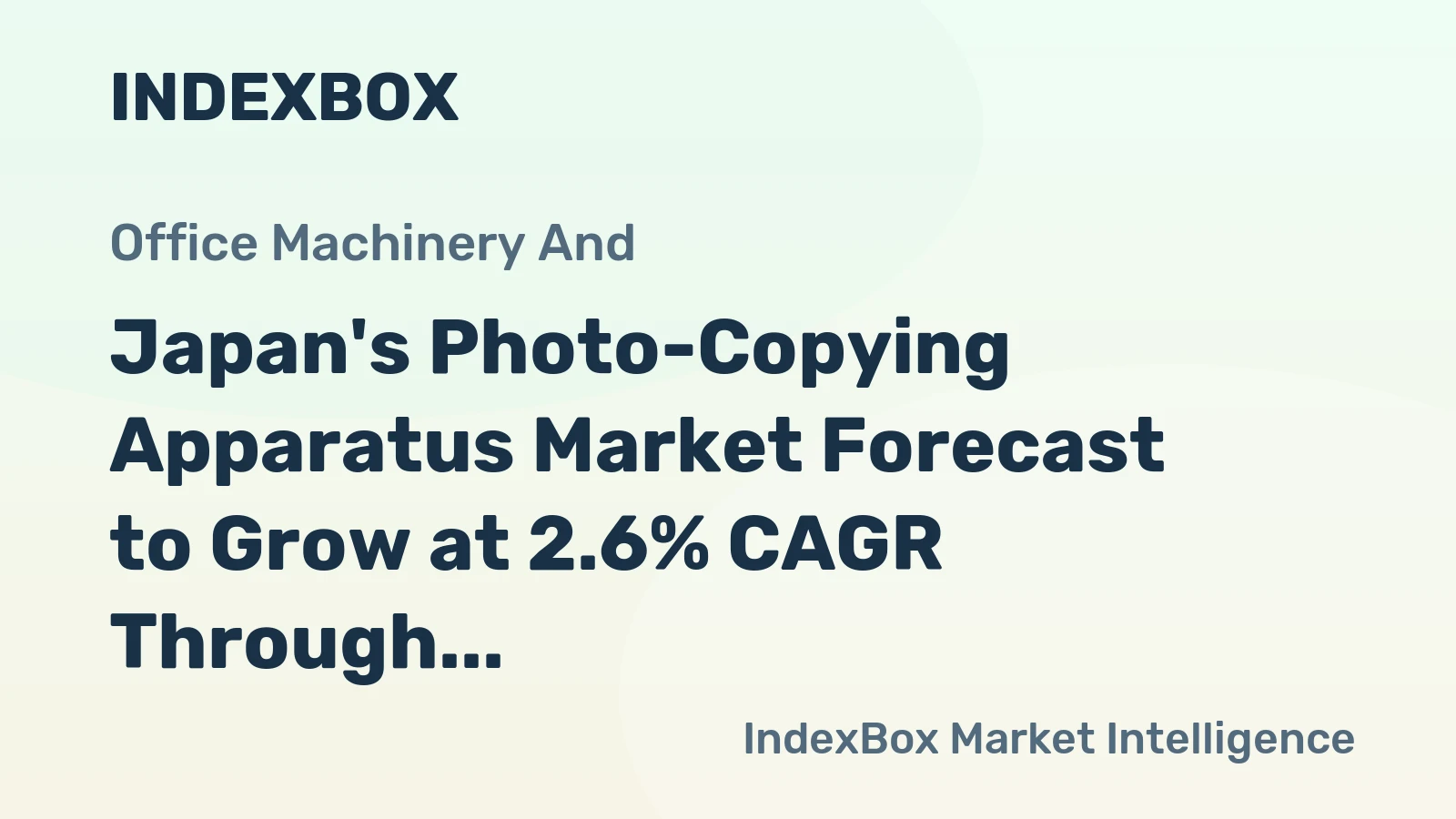 Japan's Photo-Copying Apparatus Market Forecast to Grow at 2.6% CAGR Through 2035