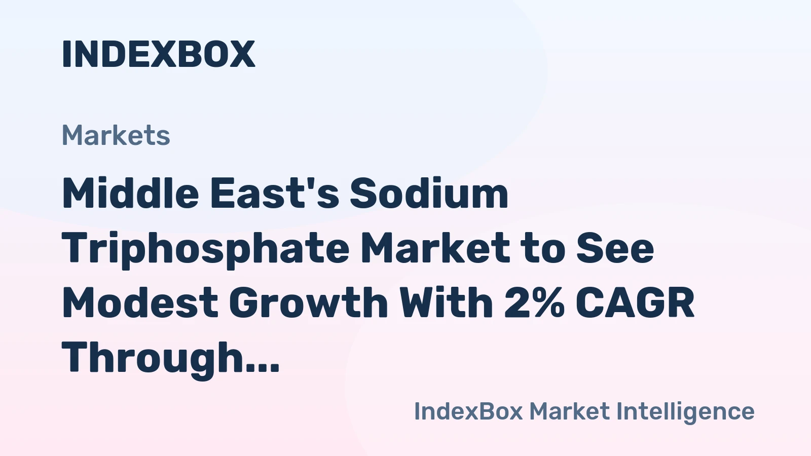 Middle East's Sodium Triphosphate Market to See Modest Growth With 2% CAGR Through 2035