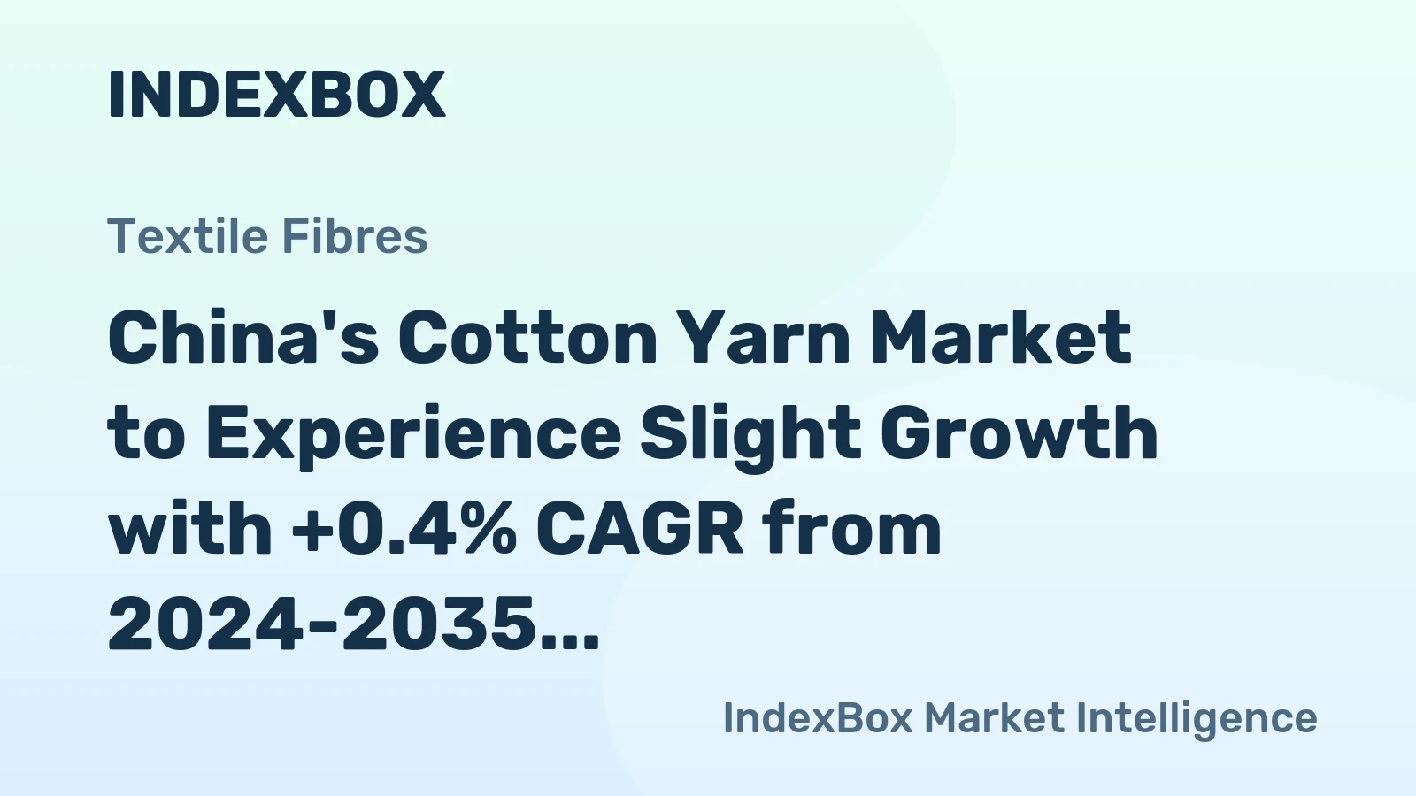 China's Cotton Yarn Market to Experience Slight Growth with +0.4% CAGR from 2024-2035