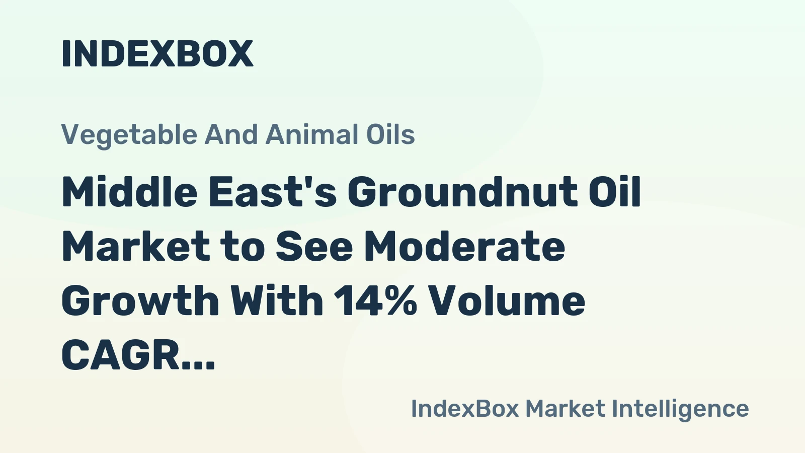 Middle East's Groundnut Oil Market to See Moderate Growth With 14% Volume CAGR Through 2035