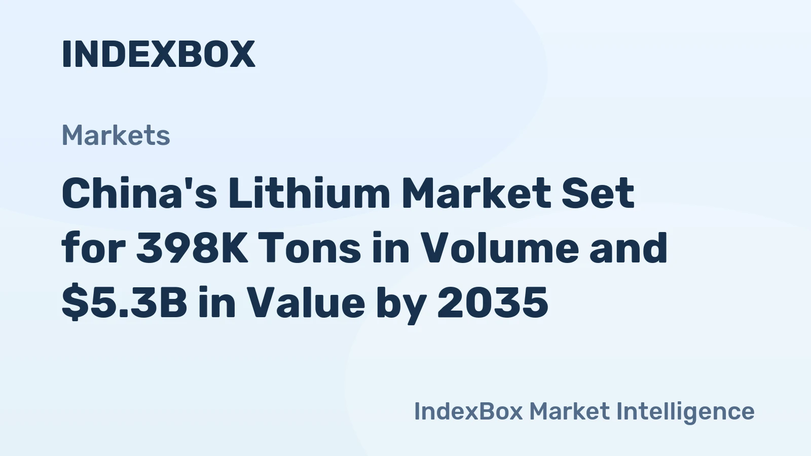 China's Lithium Market Set for 398K Tons in Volume and $5.3B in Value by 2035