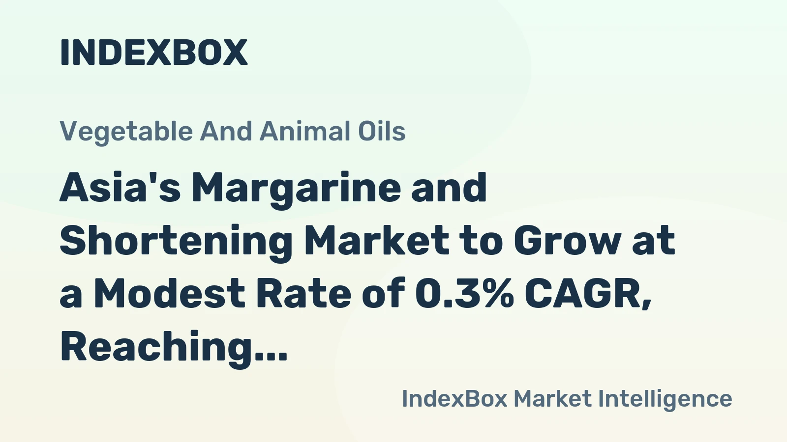 Asia's Margarine and Shortening Market to Grow at a Modest Rate of 0.3% CAGR, Reaching 6.8M Tons by 2035