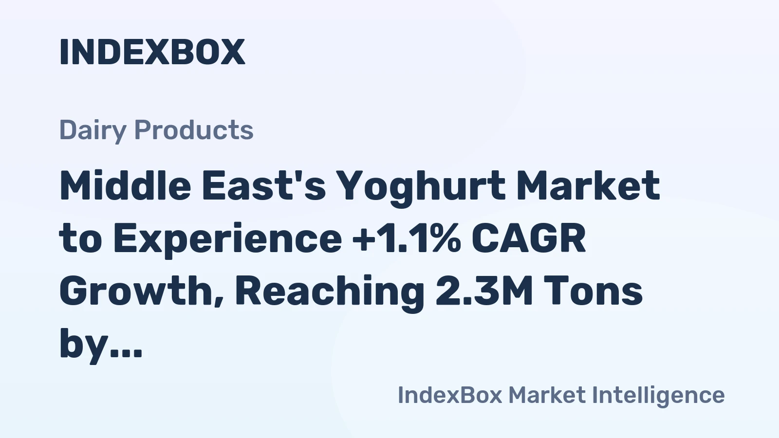 Middle East's Yoghurt Market to Experience +1.1% CAGR Growth, Reaching 2.3M Tons by 2035