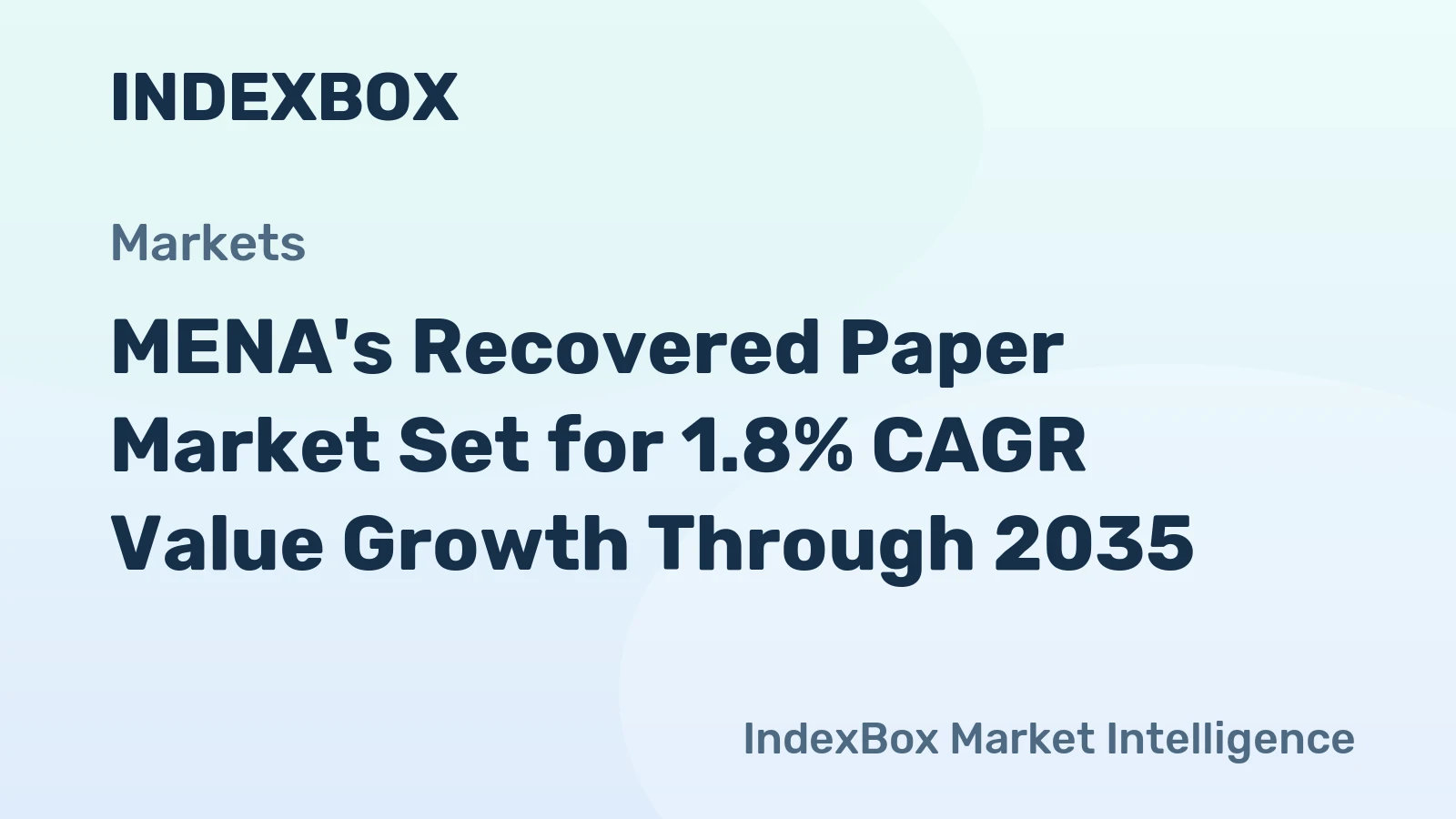 MENA's Recovered Paper Market Set for 1.8% CAGR Value Growth Through 2035