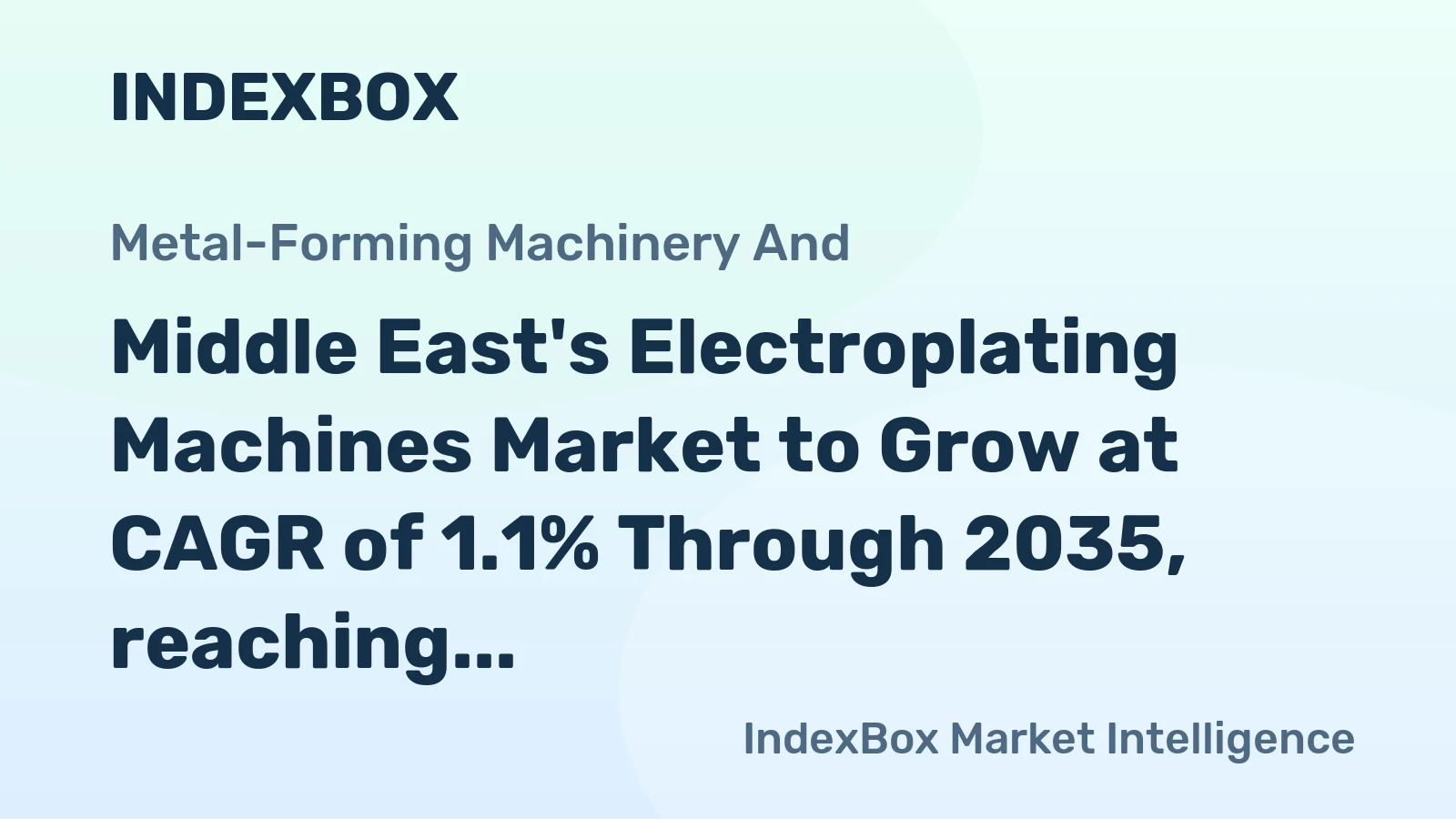 Middle East's Electroplating Machines Market to Grow at CAGR of 1.1% Through 2035, reaching $475M in Value