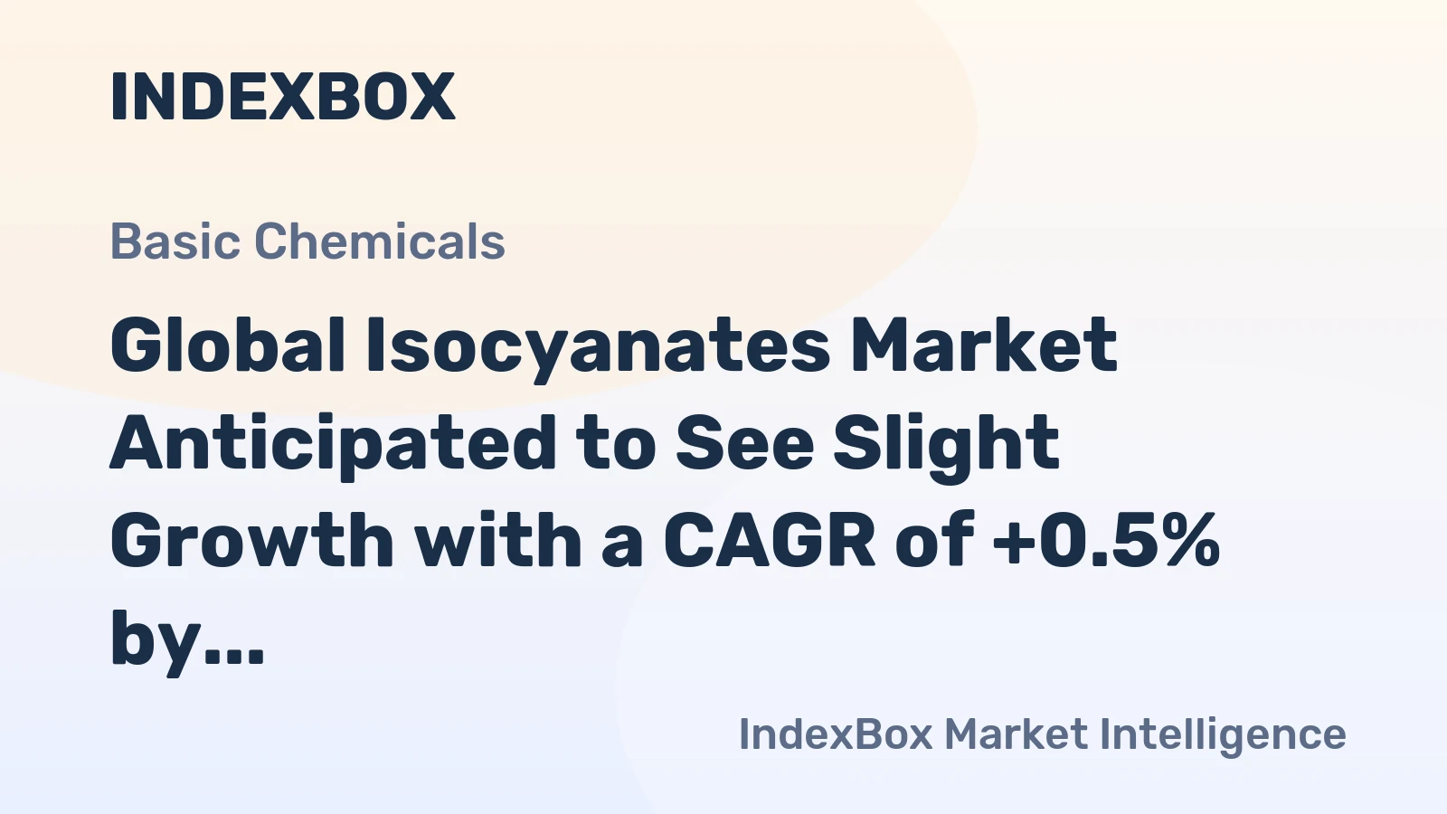 Global Isocyanates Market Anticipated to See Slight Growth with a CAGR of +0.5% by 2030