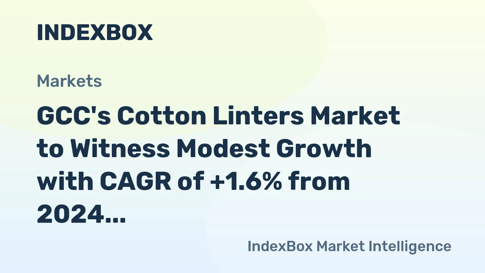 GCC's Cotton Linters Market to Witness Modest Growth with CAGR of +1.6% from 2024 to 2035