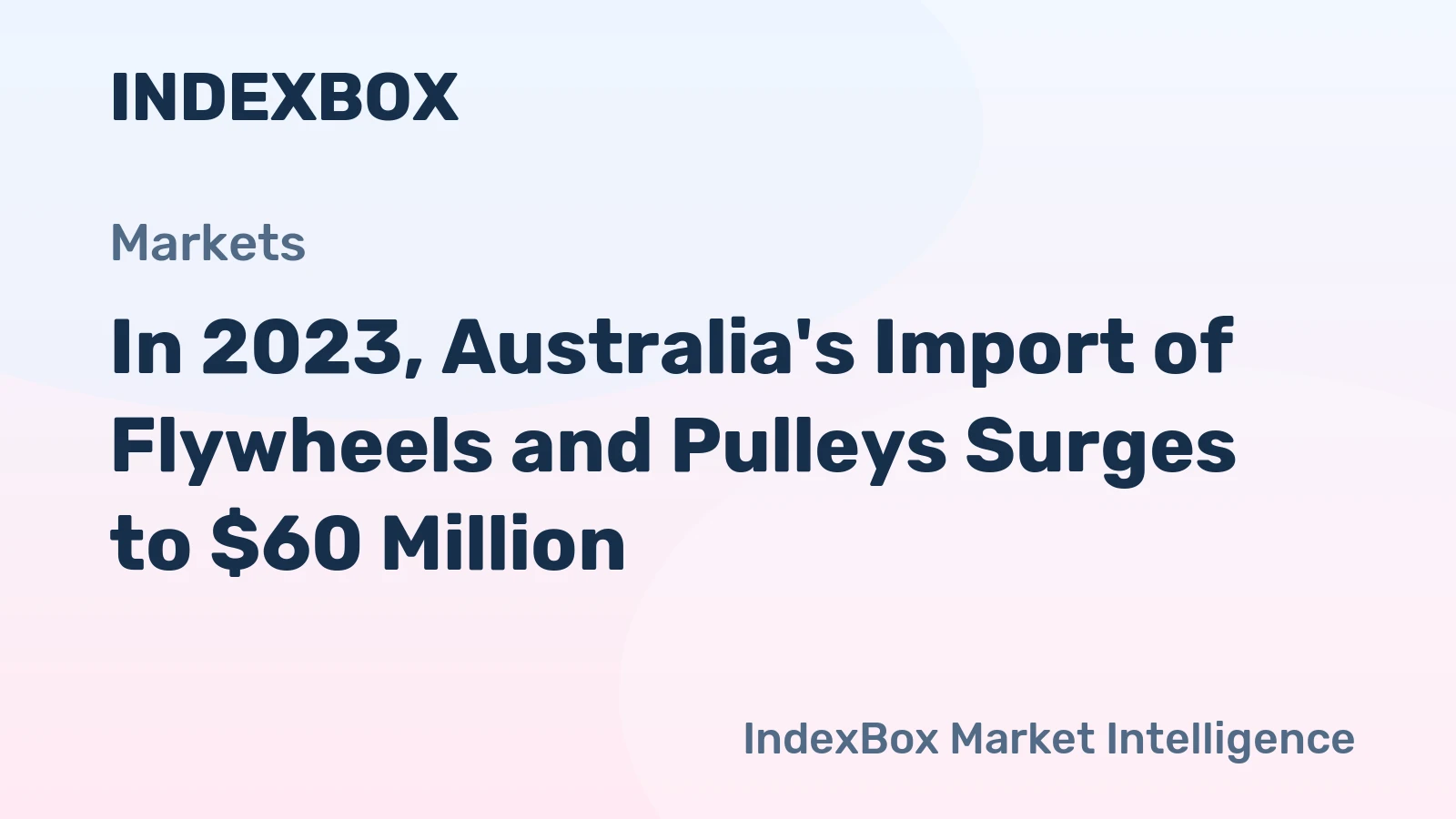 In 2023, Australia's Import of Flywheels and Pulleys Surges to $60 Million