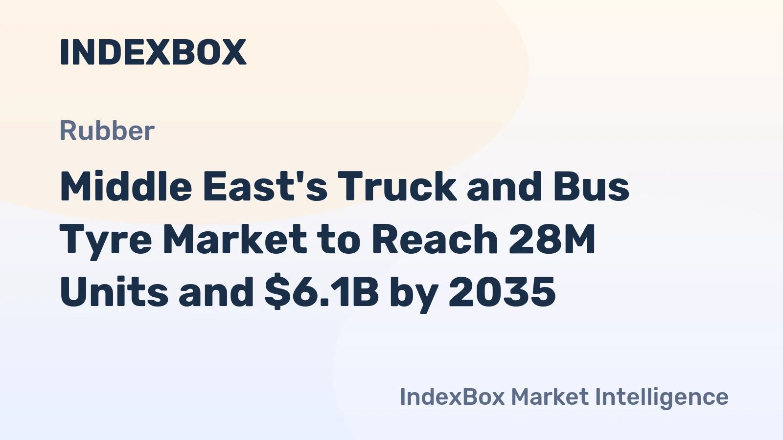 Middle East's Truck and Bus Tyre Market to Reach 28M Units and $6.1B by 2035