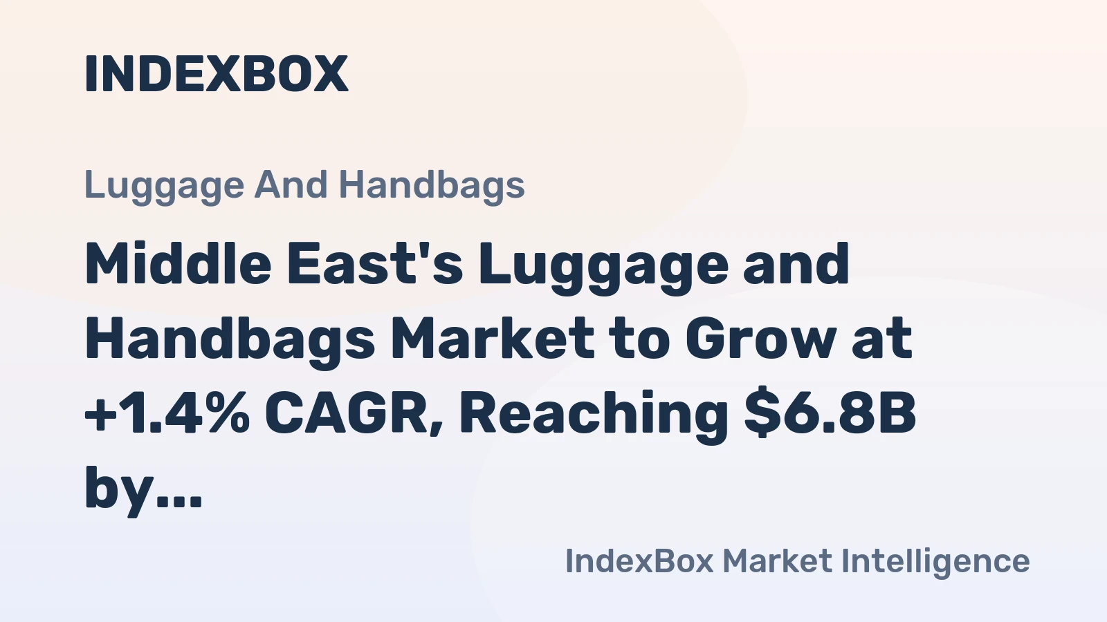Middle East's Luggage and Handbags Market to Grow at +1.4% CAGR, Reaching $6.8B by 2035