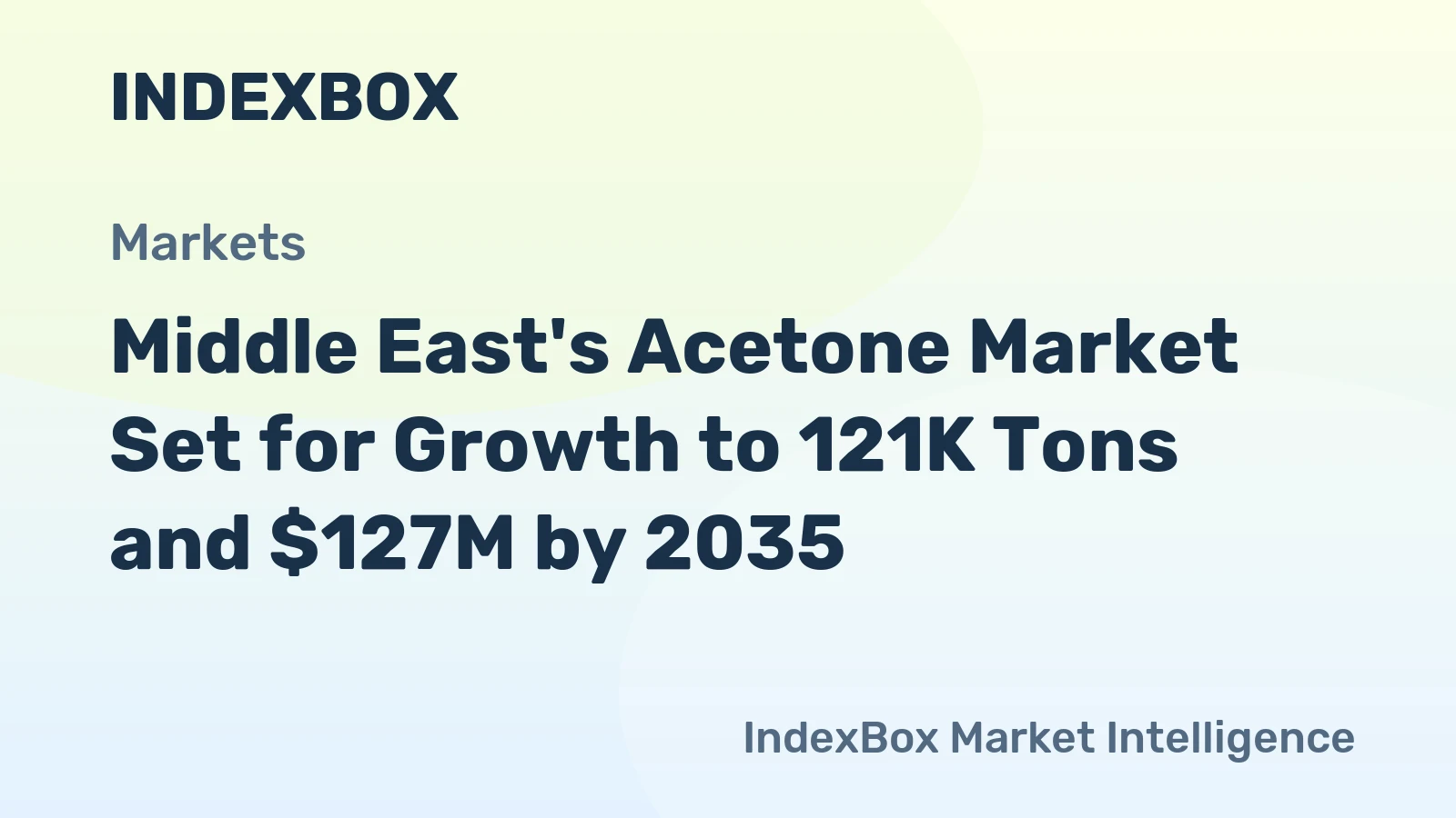 Middle East's Acetone Market Set for Growth to 121K Tons and $127M by 2035