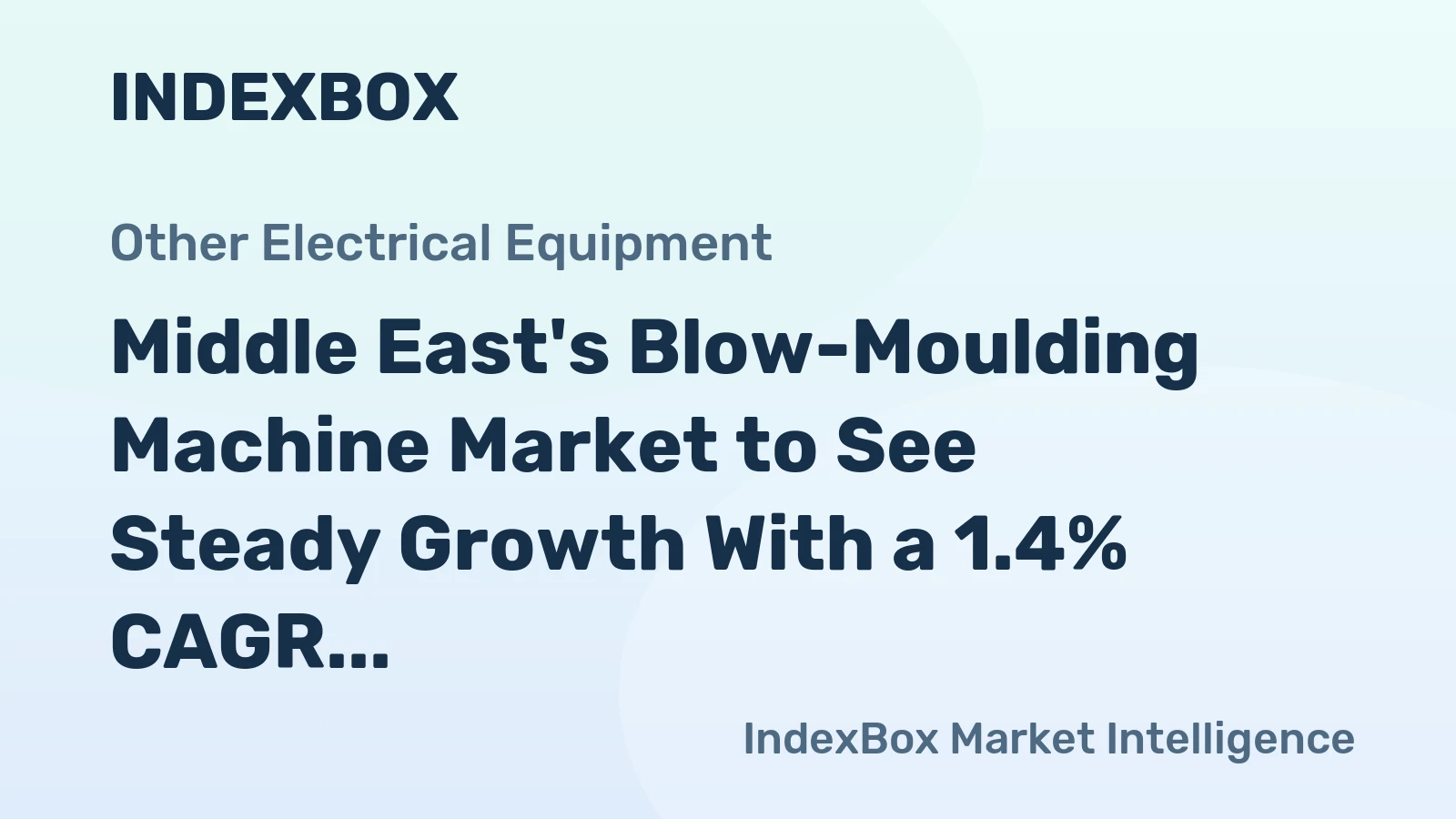 Middle East's Blow-Moulding Machine Market to See Steady Growth With a 1.4% CAGR in Value Through 2035
