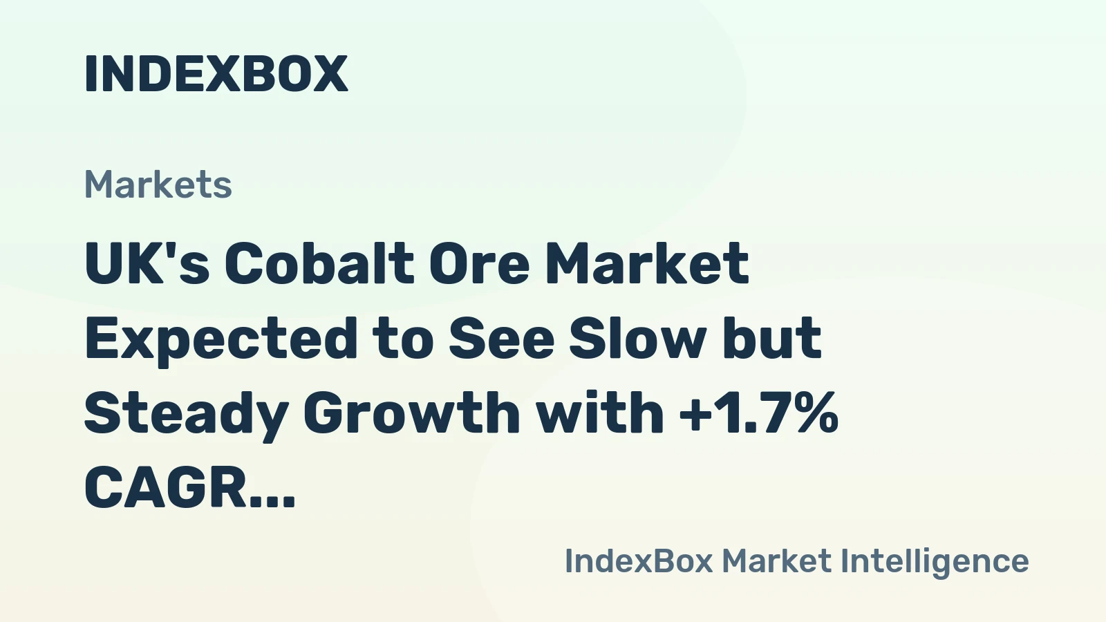 UK's Cobalt Ore Market Expected to See Slow but Steady Growth with +1.7% CAGR in Volume over 2024-2035