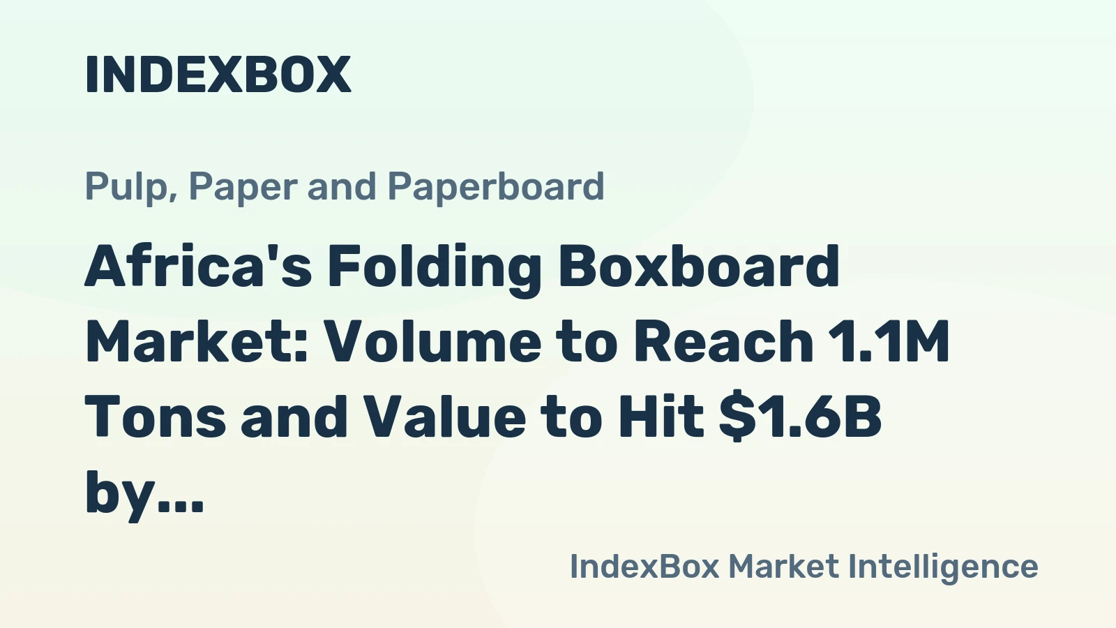 Africa's Folding Boxboard Market: Volume to Reach 1.1M Tons and Value to Hit $1.6B by 2035