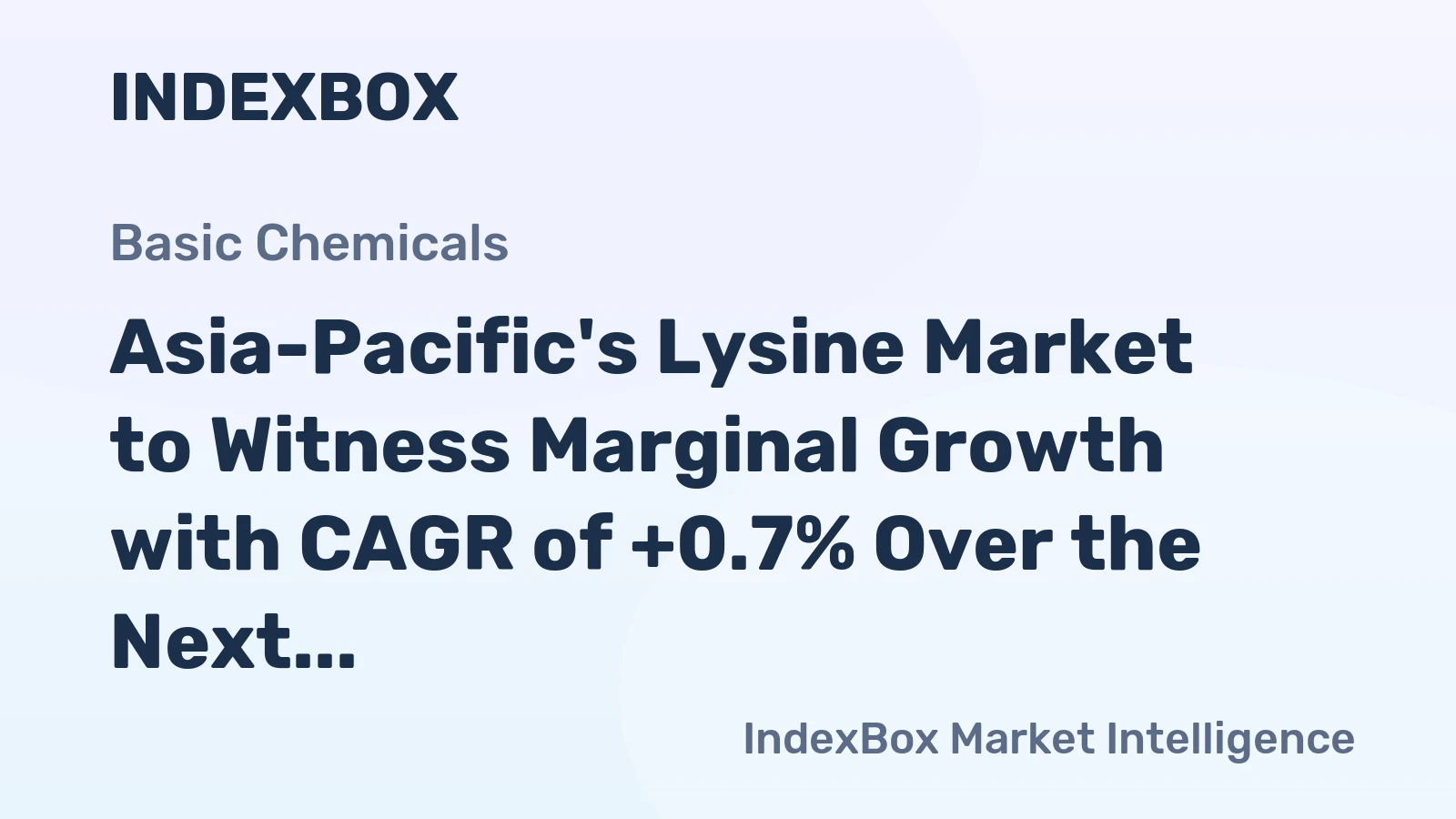Asia-Pacific's Lysine Market to Witness Marginal Growth with CAGR of +0.7% Over the Next Decade