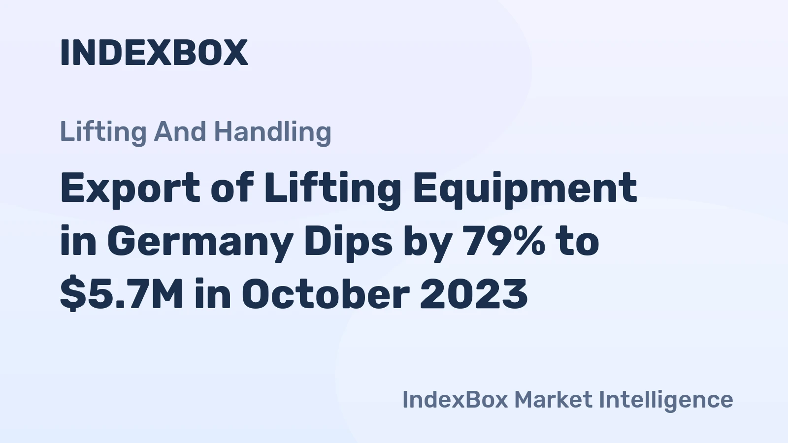 Export of Lifting Equipment in Germany Dips by 79% to $5.7M in October 2023