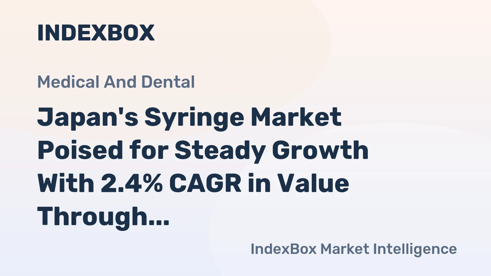 Japan's Syringe Market Poised for Steady Growth With 2.4% CAGR in Value Through 2035