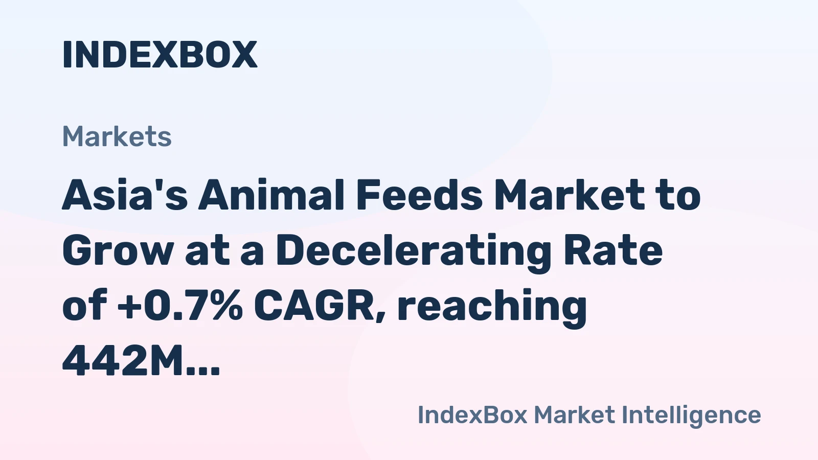 Asia's Animal Feeds Market to Grow at a Decelerating Rate of +0.7% CAGR, reaching 442M tons by 2035