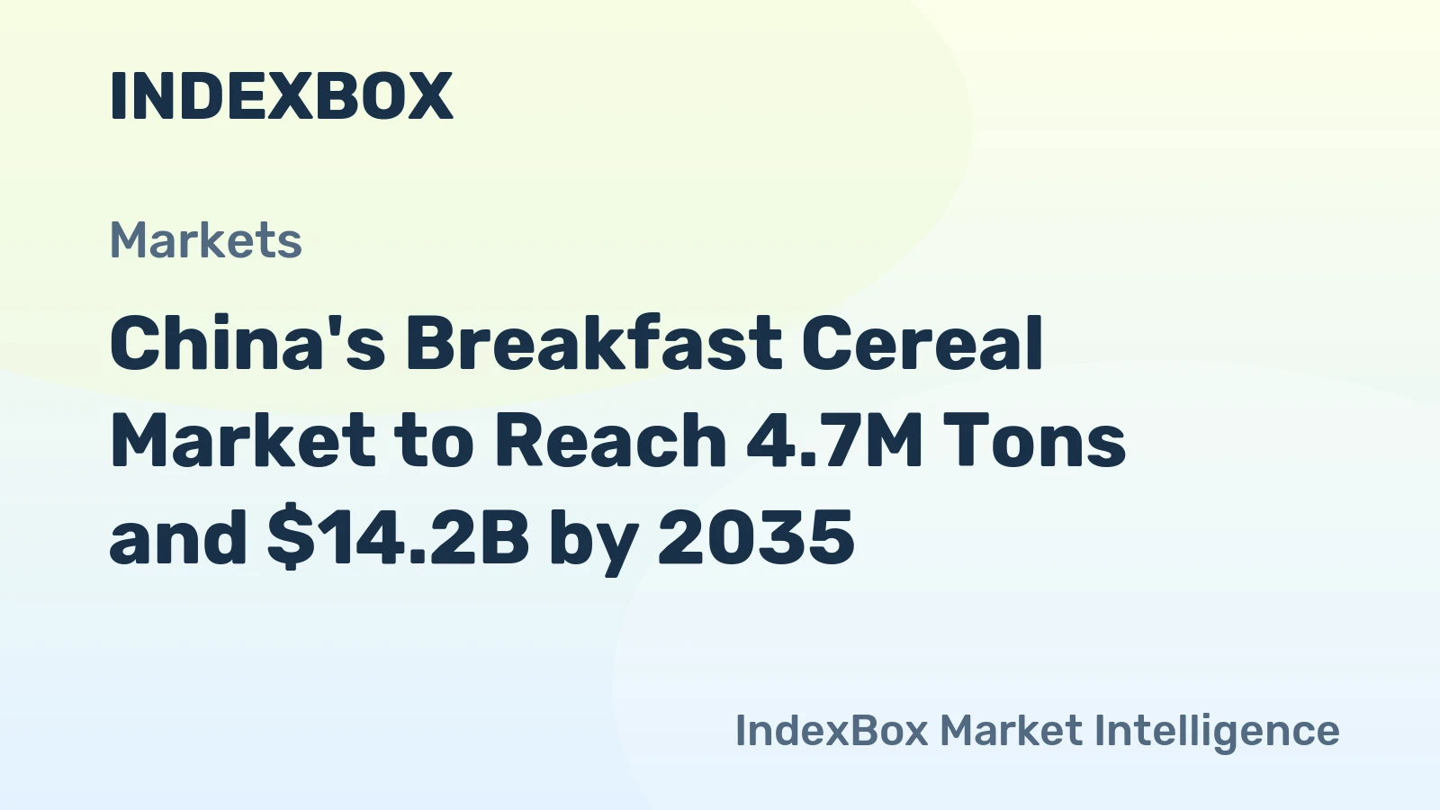 China's Breakfast Cereal Market to Reach 4.7M Tons and $14.2B by 2035