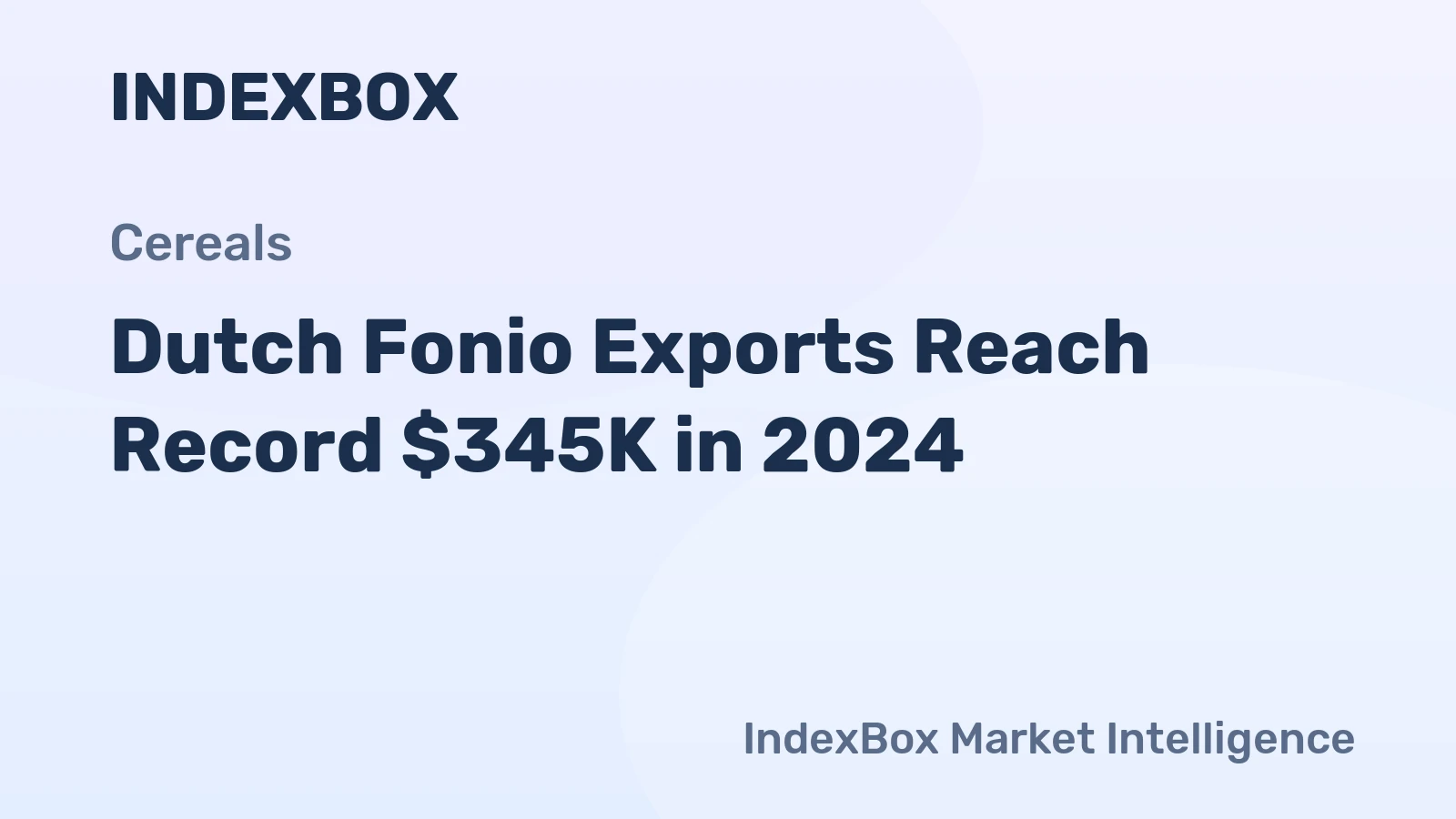 Dutch Fonio Exports Reach Record $345K in 2024
