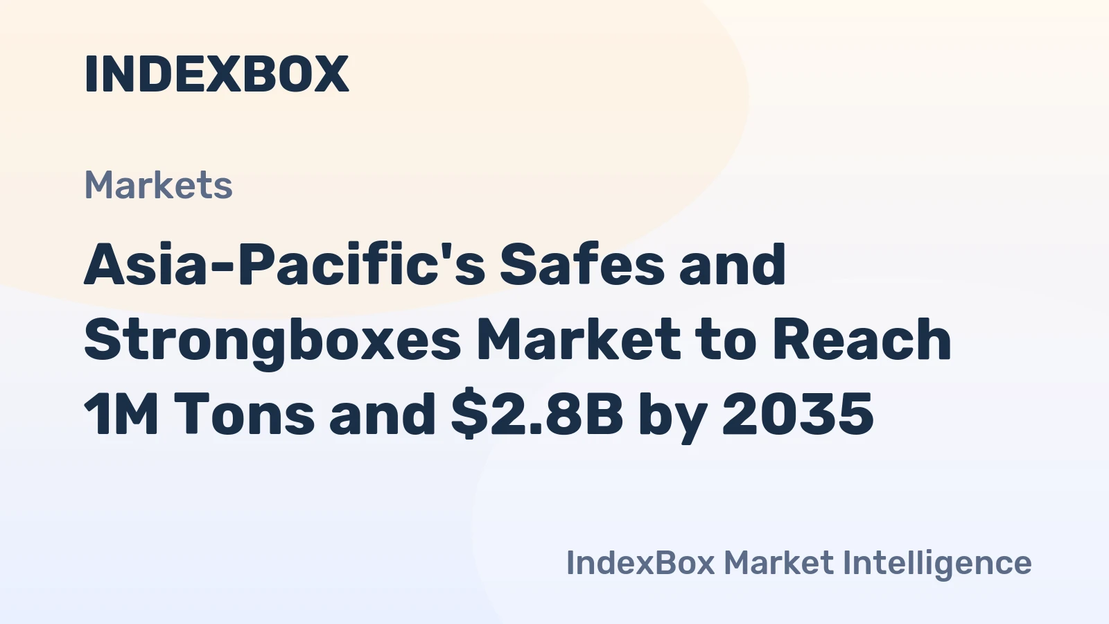 Asia-Pacific's Safes and Strongboxes Market to Reach 1M Tons and $2.8B by 2035