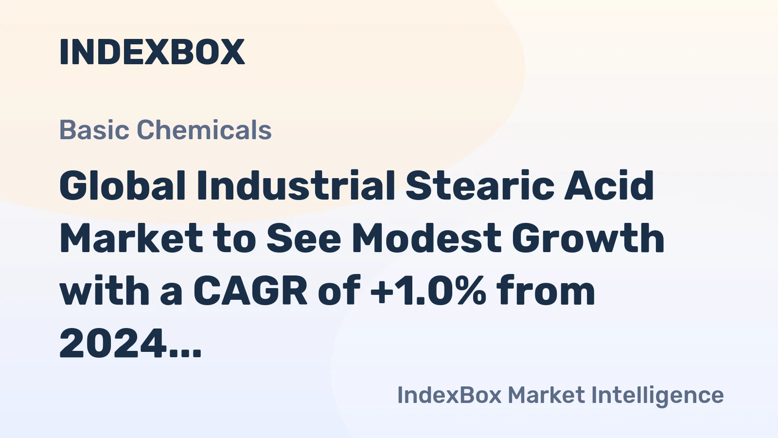 Global Industrial Stearic Acid Market to See Modest Growth with a CAGR of +1.0% from 2024 to 2035, Reaching 3.4M Tons in Volume and $5.1B in Value