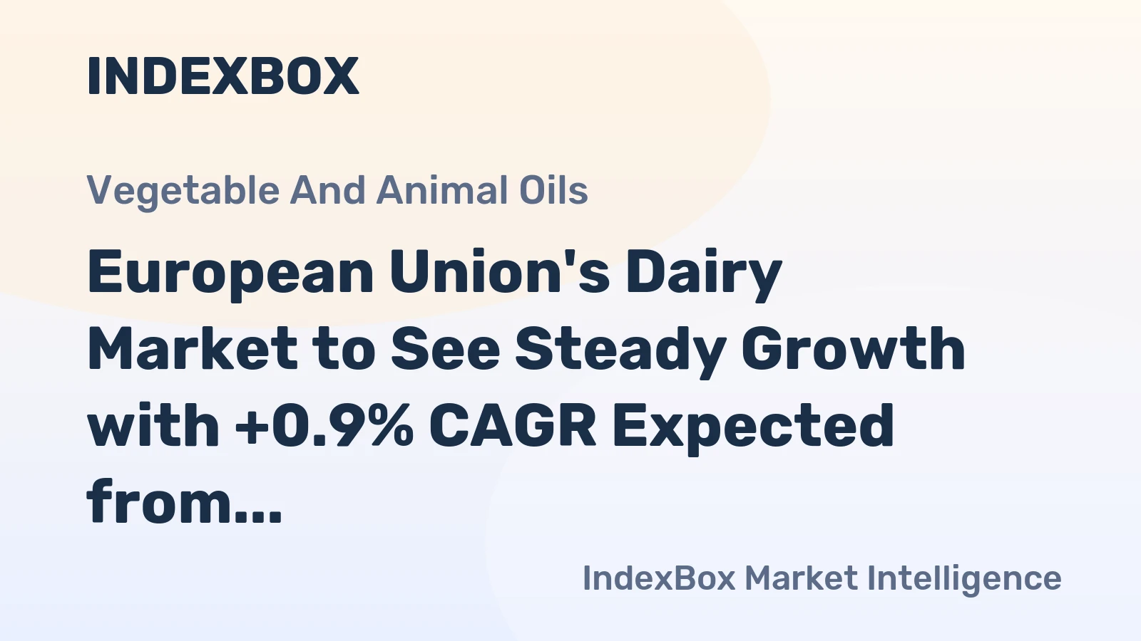European Union's Dairy Market to See Steady Growth with +0.9% CAGR Expected from 2024 to 2035