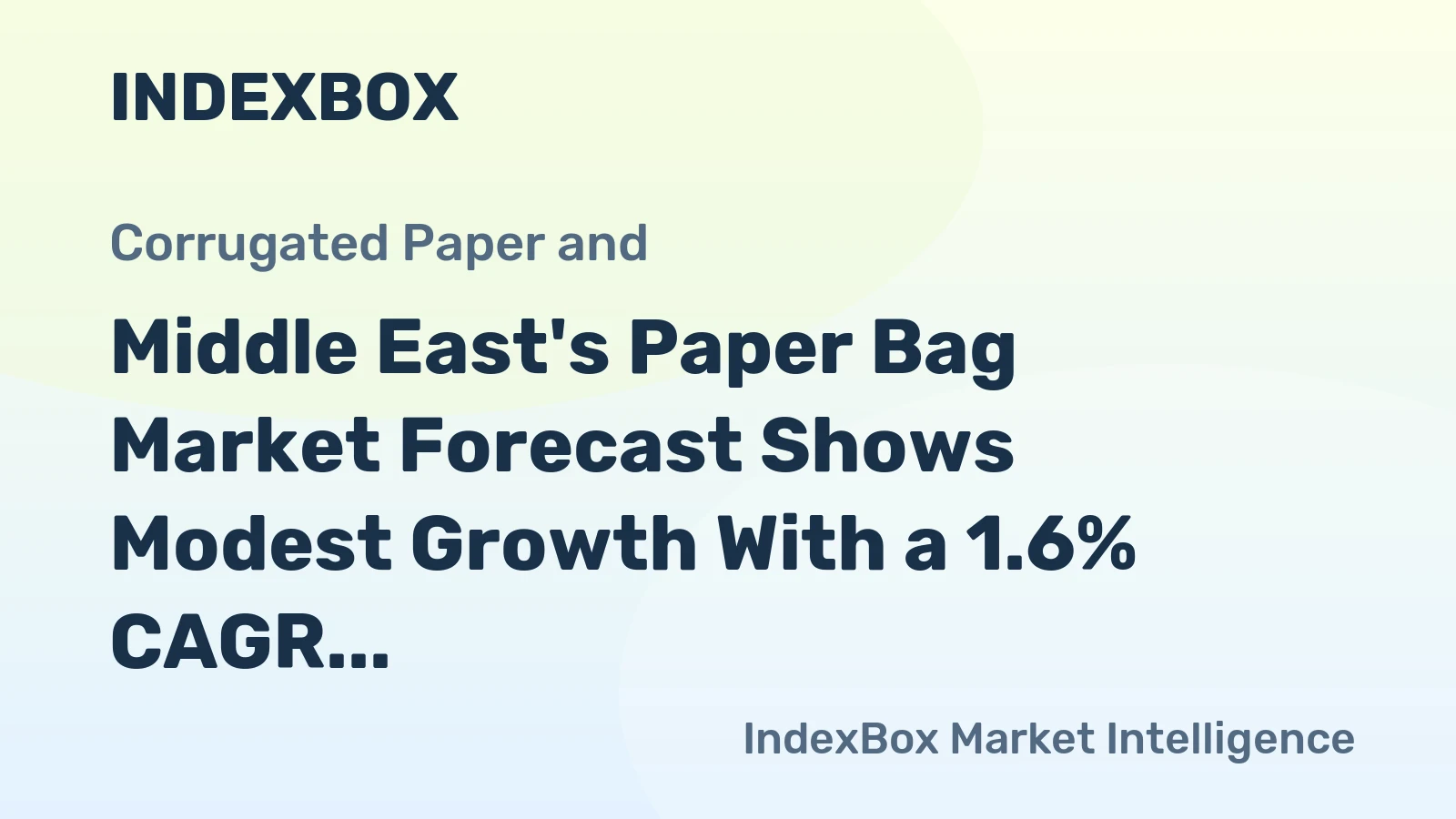 Middle East's Paper Bag Market Forecast Shows Modest Growth With a 1.6% CAGR in Value