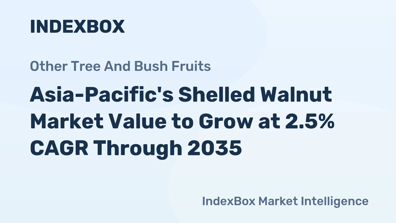 Asia-Pacific's Shelled Walnut Market Value to Grow at 2.5% CAGR Through 2035