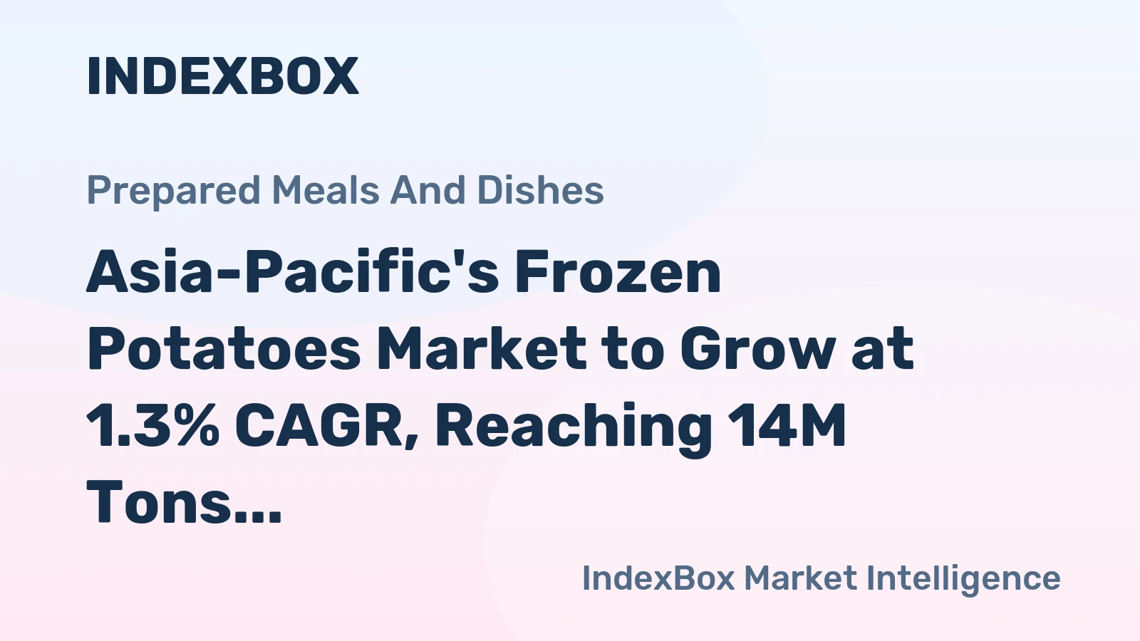 Asia-Pacific's Frozen Potatoes Market to Grow at 1.3% CAGR, Reaching 14M Tons by 2035