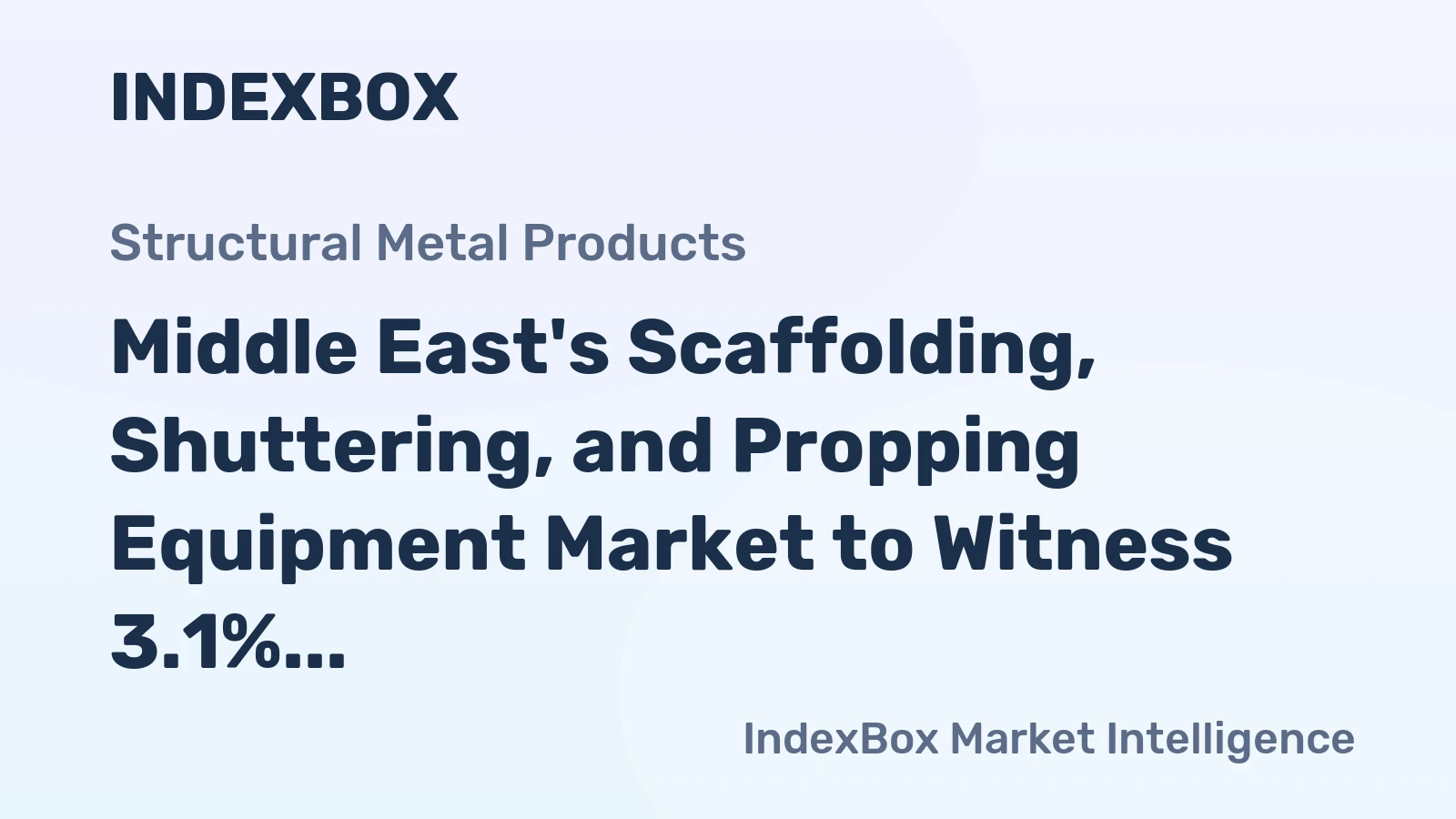 Middle East's Scaffolding, Shuttering, and Propping Equipment Market to Witness 3.1% CAGR Growth, Reaching $6B by 2035