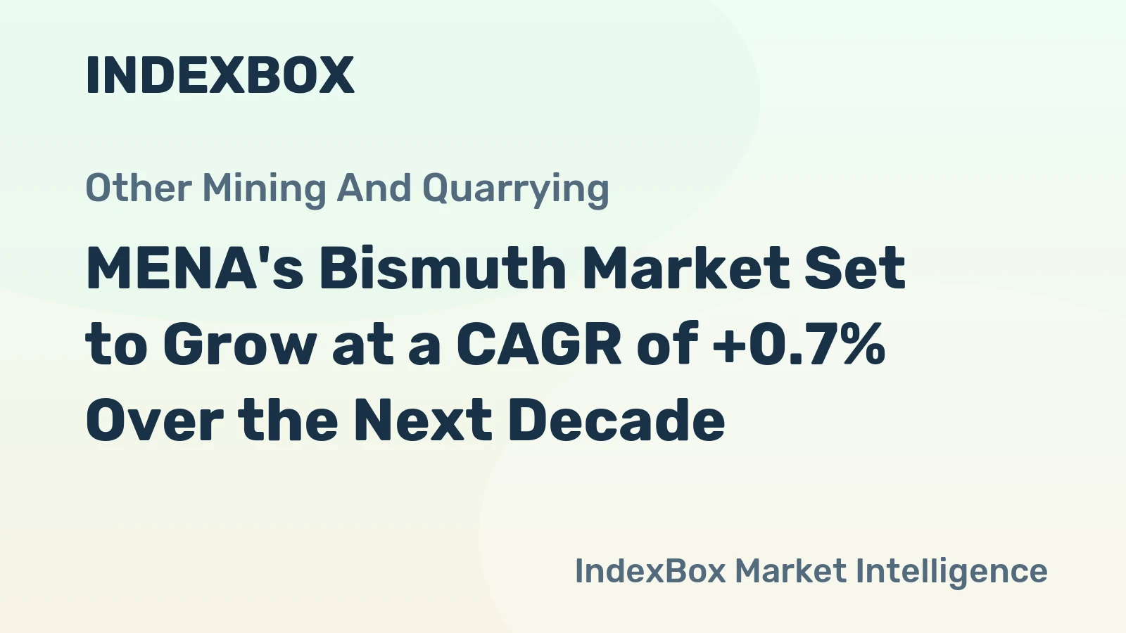 MENA's Bismuth Market Set to Grow at a CAGR of +0.7% Over the Next Decade