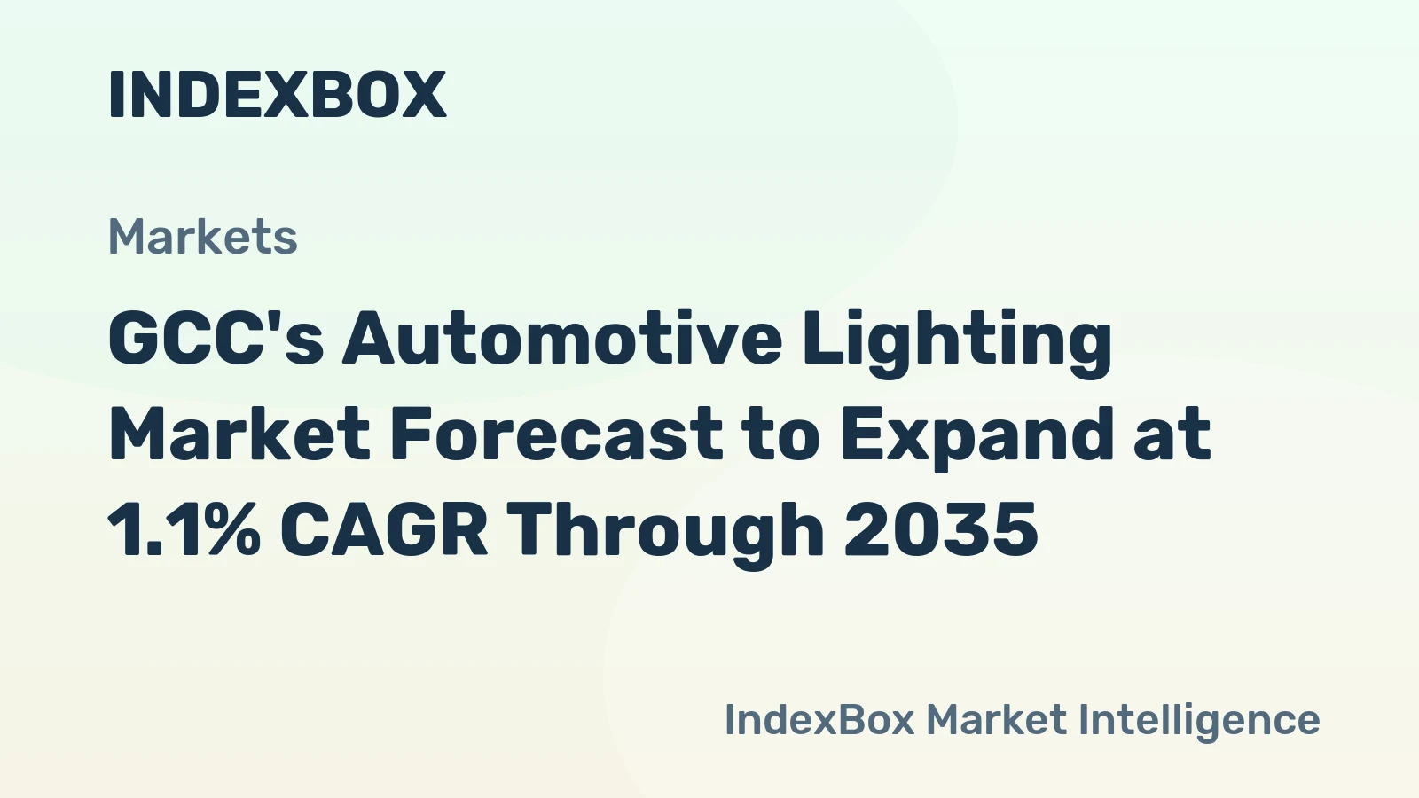 GCC's Automotive Lighting Market Forecast to Expand at 1.1% CAGR Through 2035