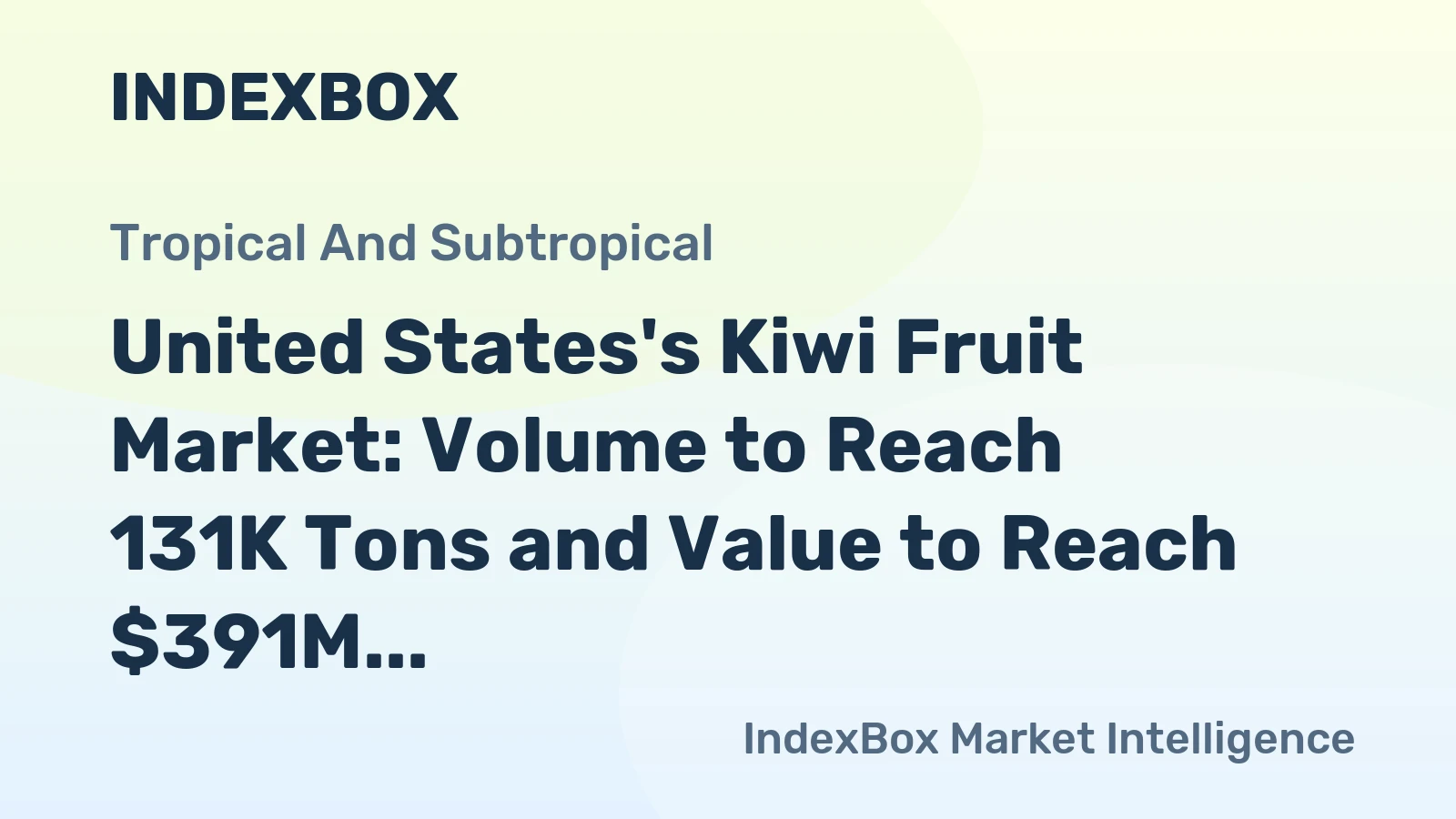 United States's Kiwi Fruit Market: Volume to Reach 131K Tons and Value to Reach $391M by 2035, with Forecasted Growth Rates of +1.5% and +2.0%, Respectively