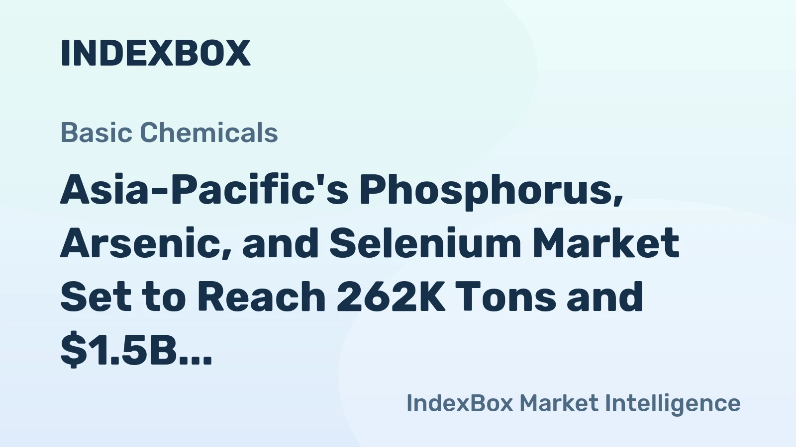 Asia-Pacific's Phosphorus, Arsenic, and Selenium Market Set to Reach 262K Tons and $1.5B by 2035