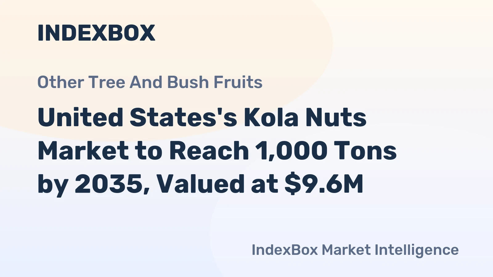 United States's Kola Nuts Market to Reach 1,000 Tons by 2035, Valued at $9.6M
