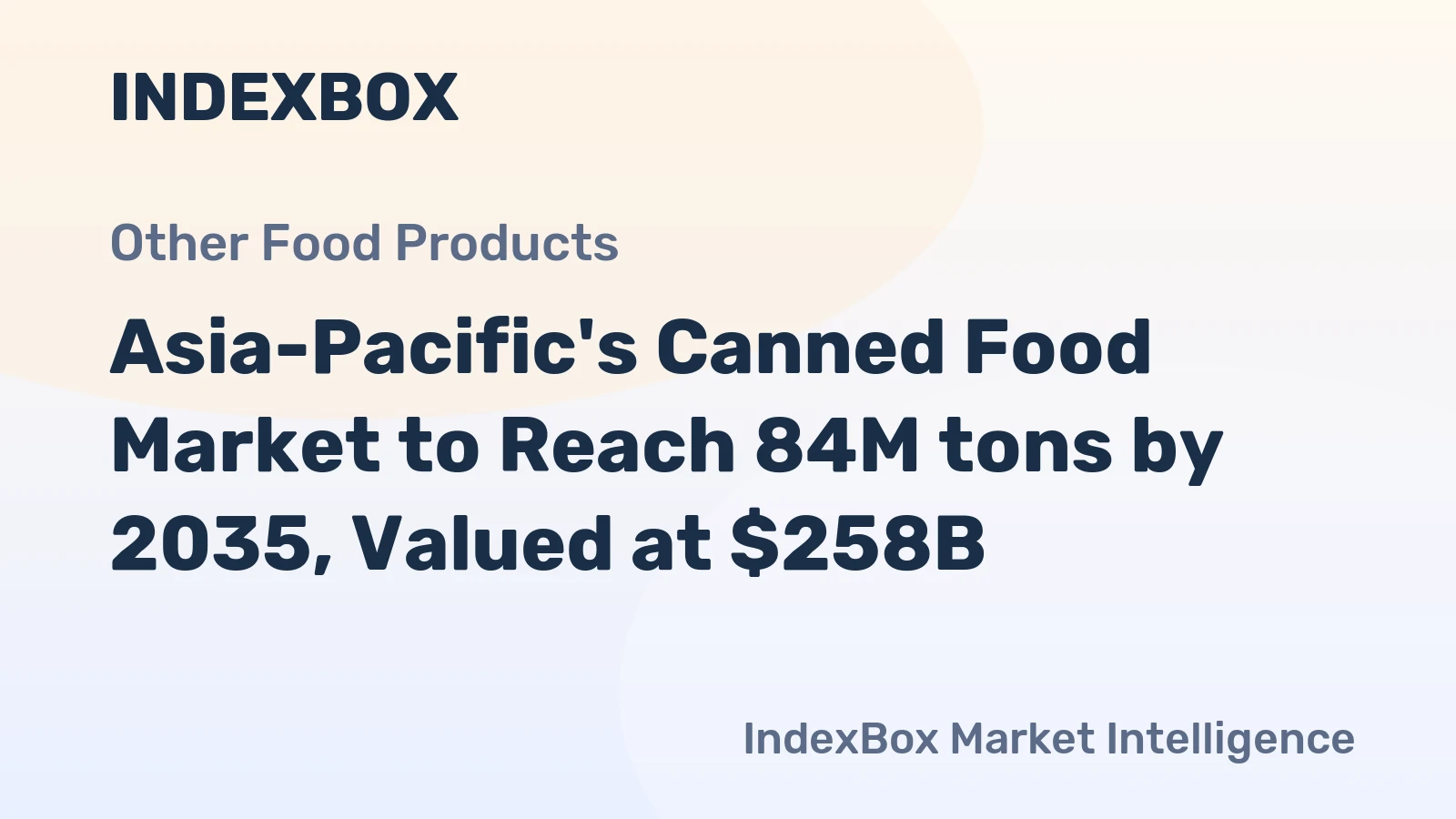 Asia-Pacific's Canned Food Market to Reach 84M tons by 2035, Valued at $258B