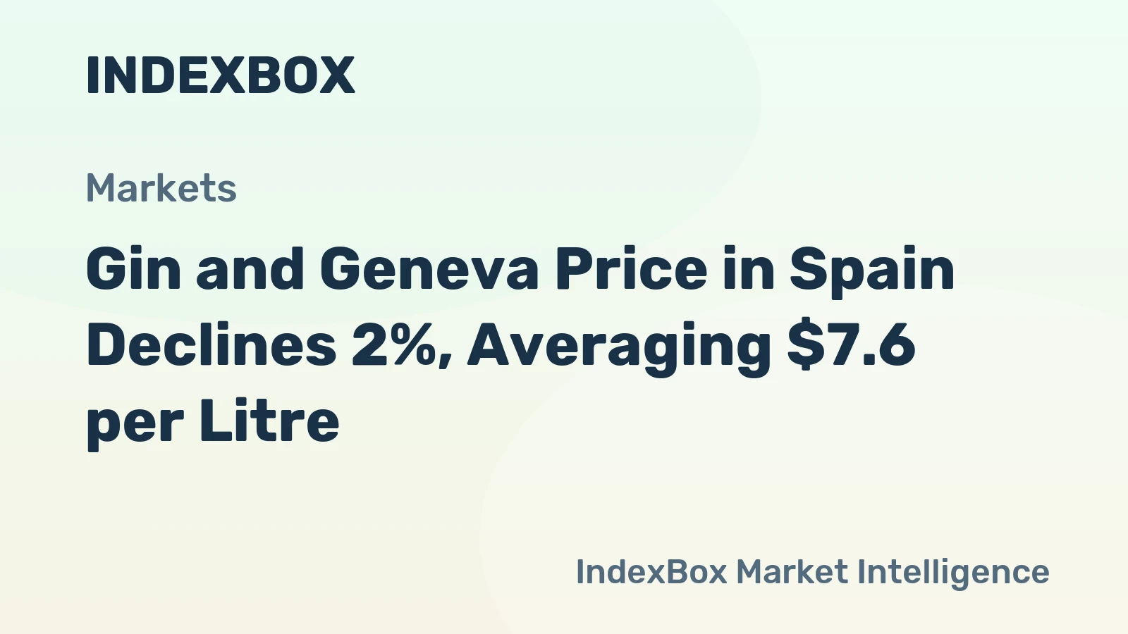 Gin and Geneva Price in Spain Declines 2%, Averaging $7.6 per Litre
