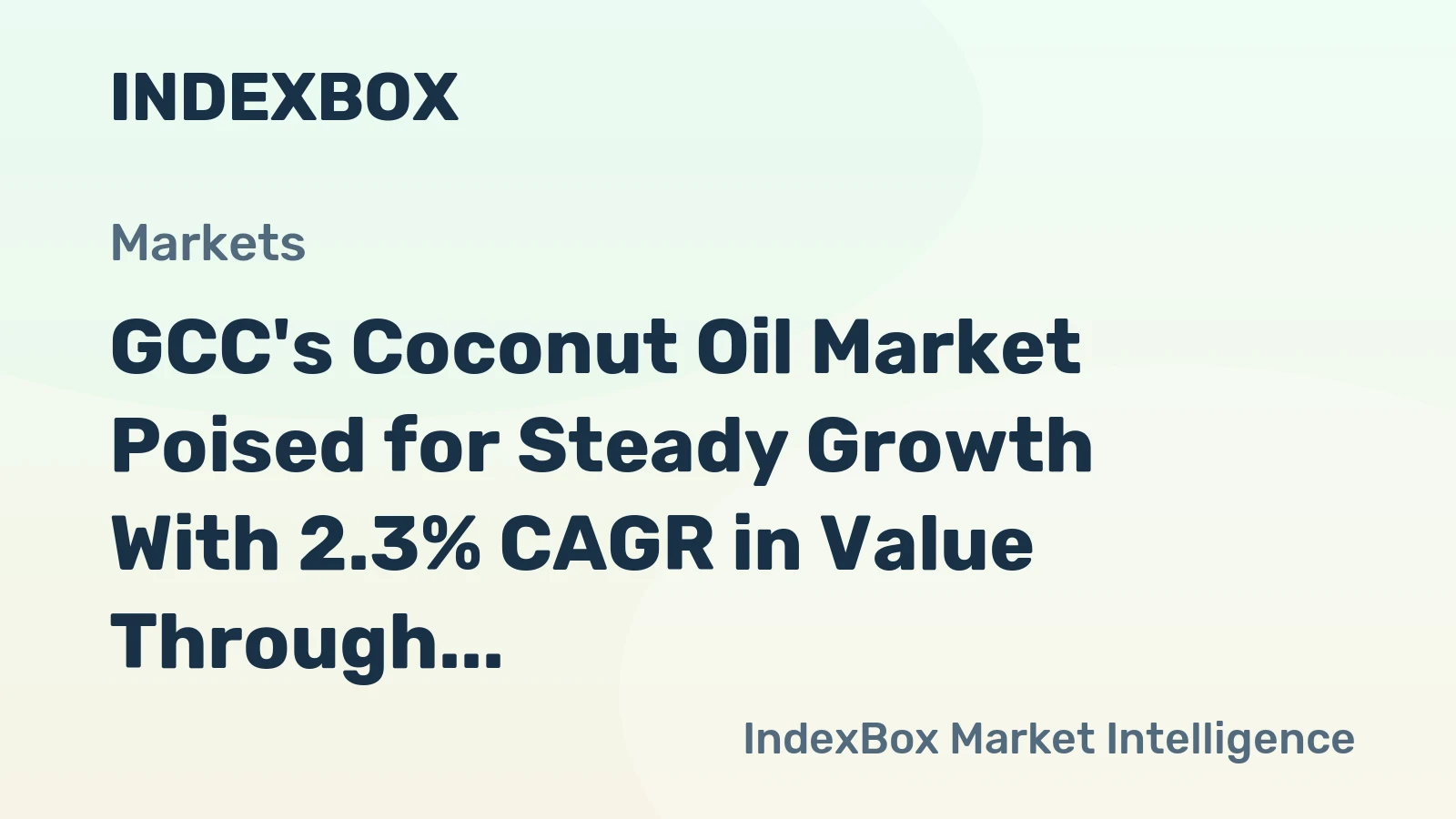 GCC's Coconut Oil Market Poised for Steady Growth With 2.3% CAGR in Value Through 2035