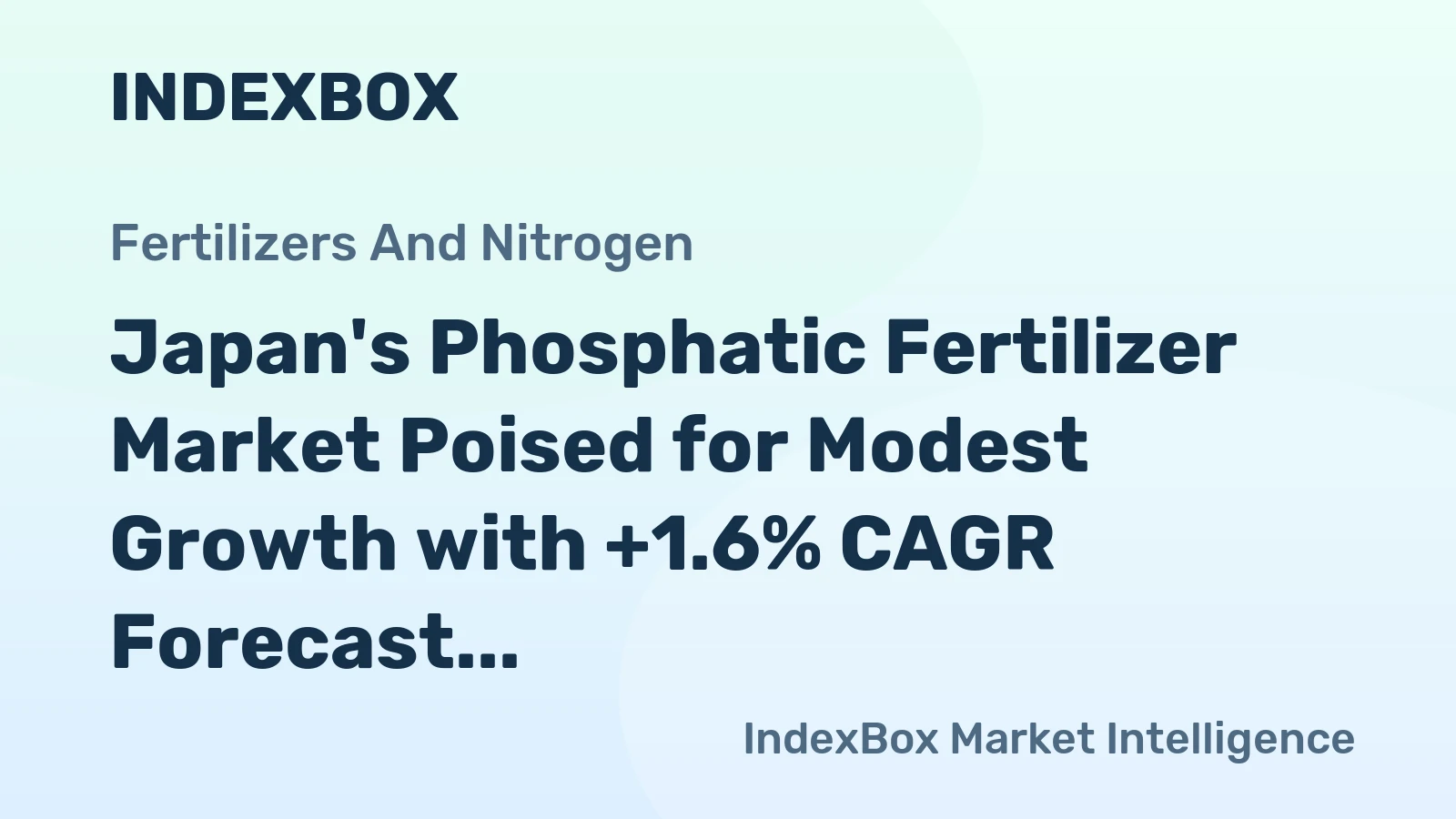 Japan's Phosphatic Fertilizer Market Poised for Modest Growth with +1.6% CAGR Forecast