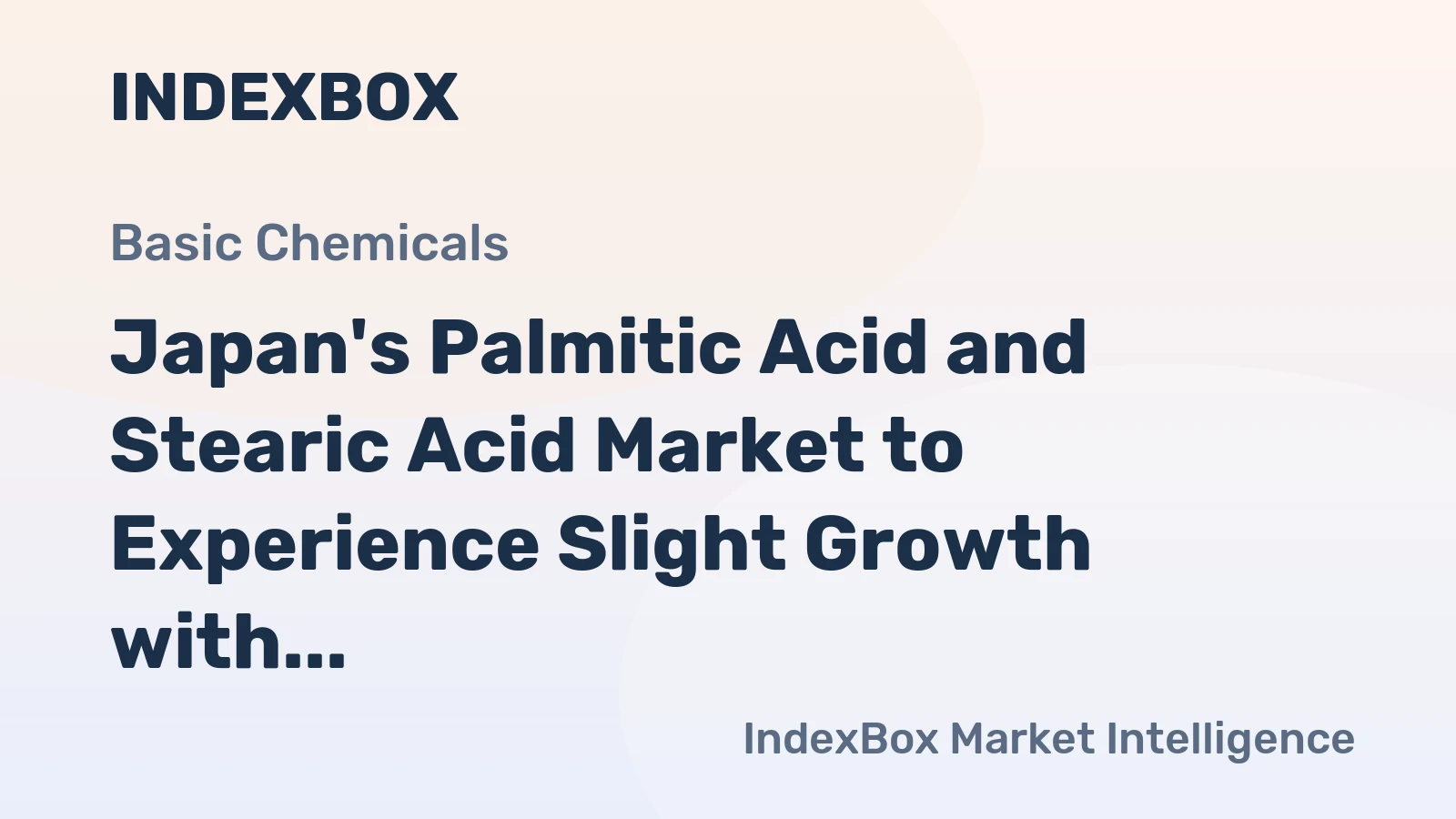 Japan's Palmitic Acid and Stearic Acid Market to Experience Slight Growth with +1.0% CAGR Over Next Decade