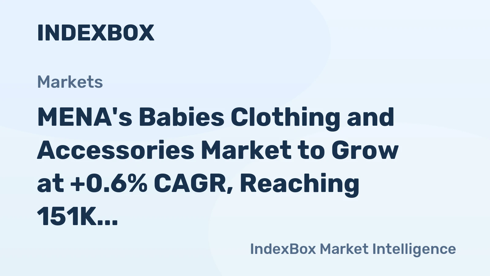 MENA's Babies Clothing and Accessories Market to Grow at +0.6% CAGR, Reaching 151K Tons by 2035