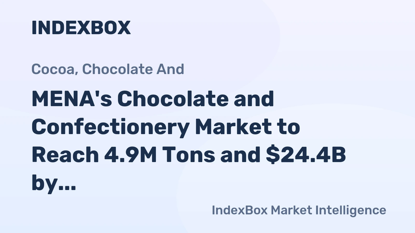 MENA's Chocolate and Confectionery Market to Reach 4.9M Tons and $24.4B by 2035