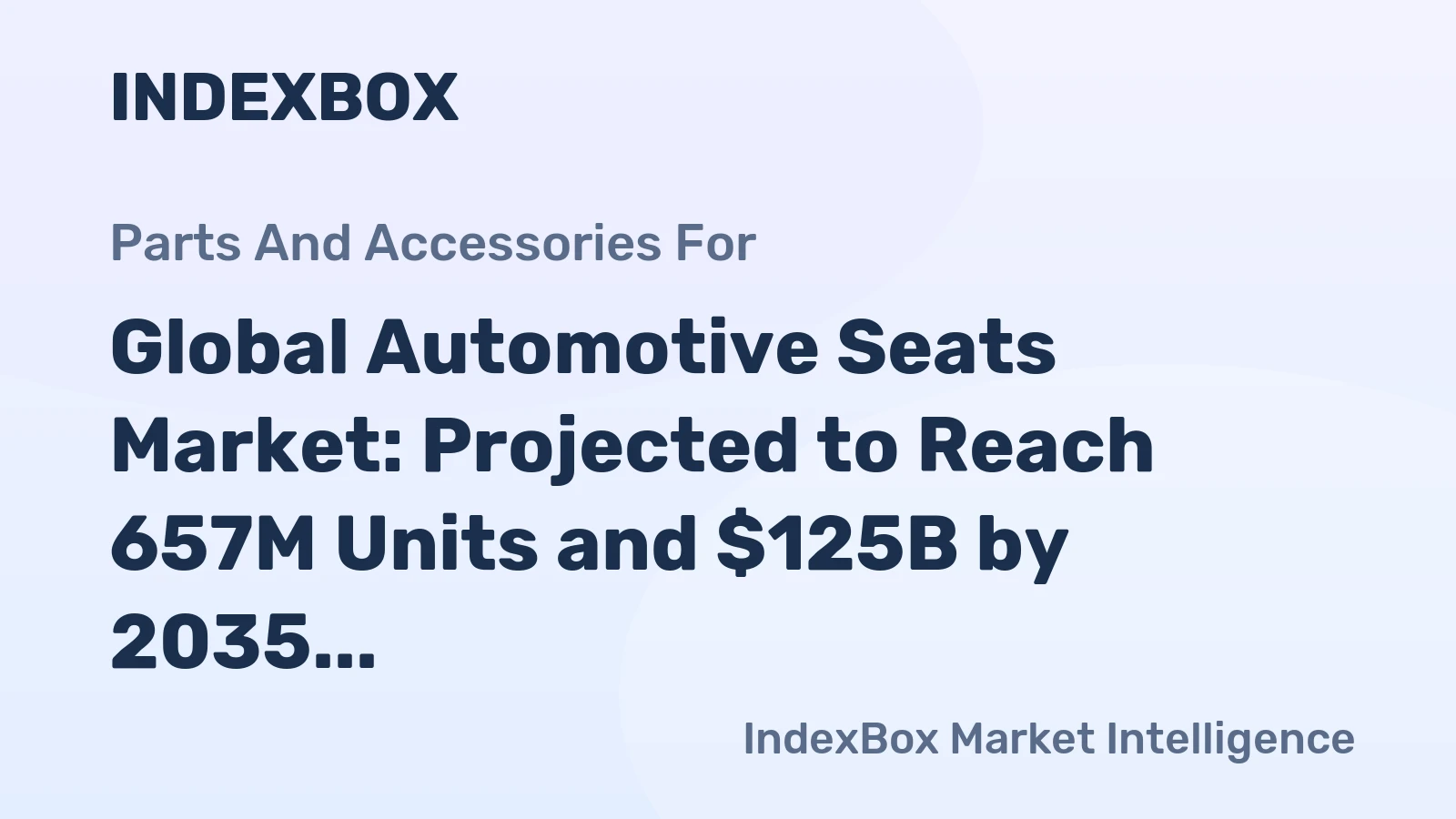 Global Automotive Seats Market: Projected to Reach 657M Units and $125B by 2035, With +1.3% and +1.4% CAGR, Respectively