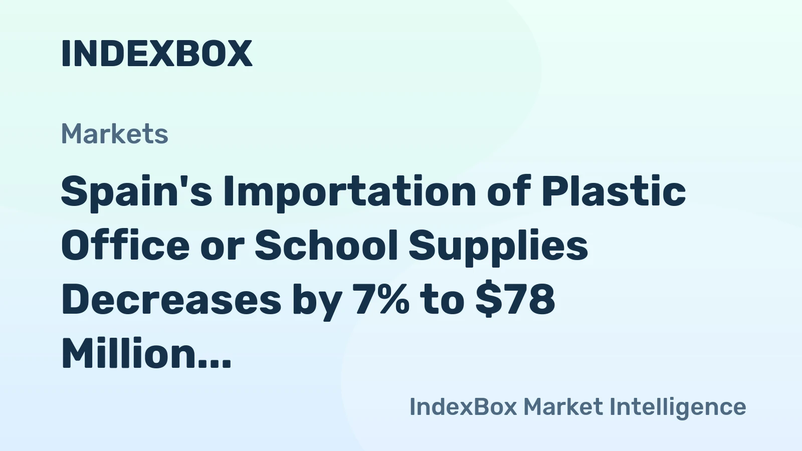 Spain's Importation of Plastic Office or School Supplies Decreases by 7% to $78 Million in 2024